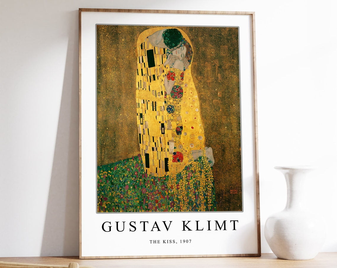 Gustav Klimt Poster, Gallery Quality Print, The Kiss, Art Nouveau ...