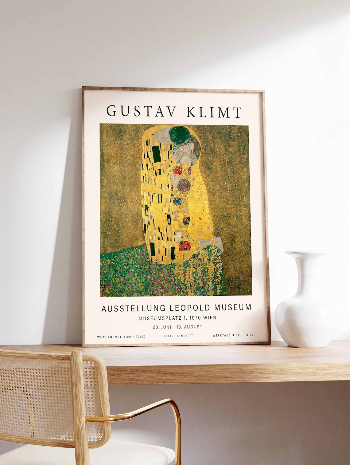 Gustav Klimt Poster, The Kiss By Gustav Klimt, Art Nouveau, Modern Wall ...