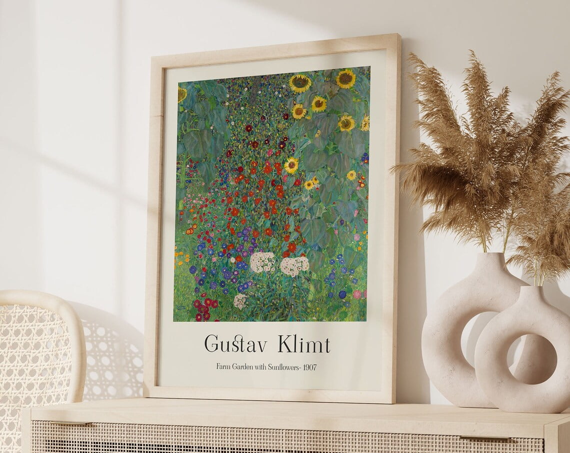Gustav Klimt Poster, Klimt Garden, Klimt Flowers, Floral Wall Decor ...
