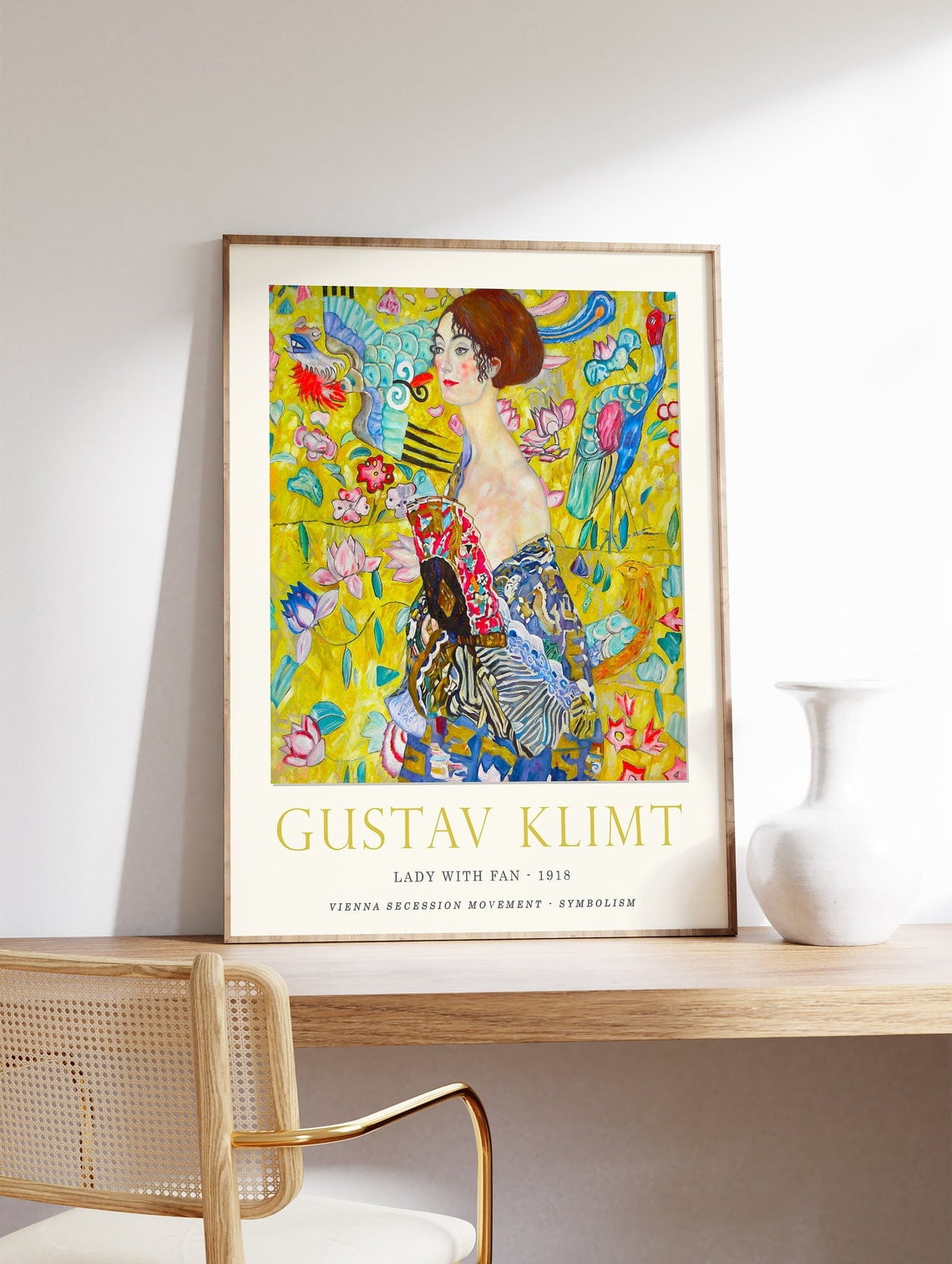 Gustav Klimt Poster, Lady With Fan, Klimt Exhibition Poster, Art ...