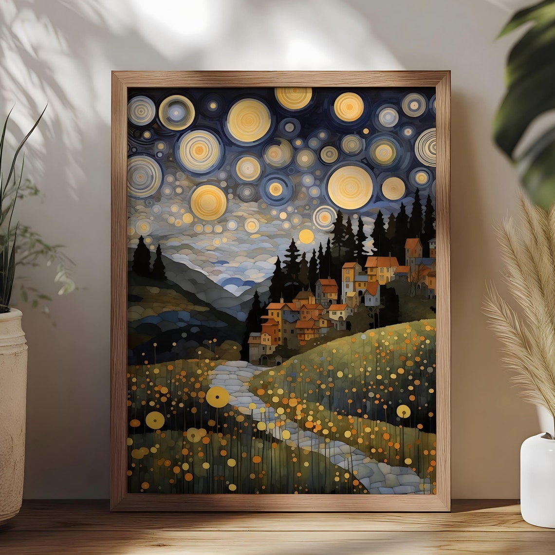 Gustav Klimt Print Gustav Poster Gustav Klimt Village Night Artwork ...