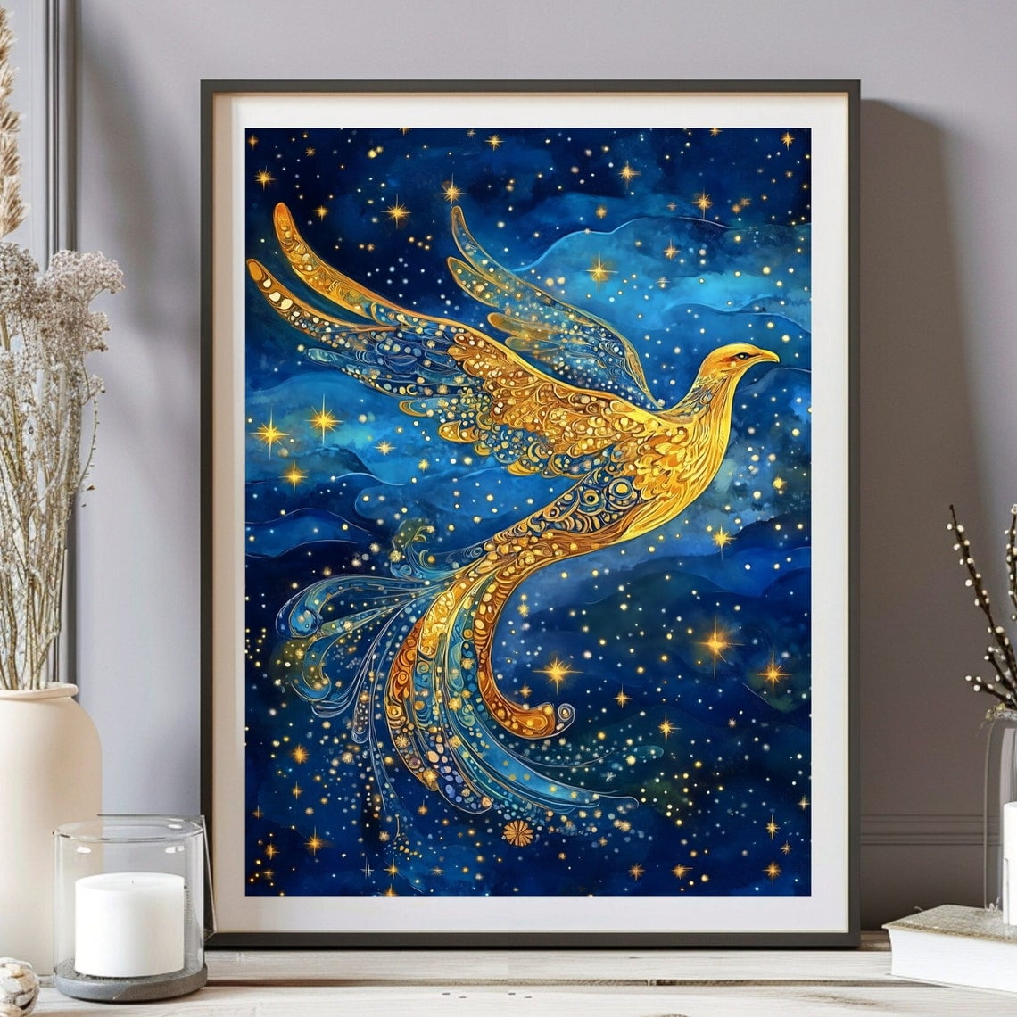 Gustav Klimt Print, Klimt Museum Phoenix Poster, Klimt Moon Stars Sky Poster, Village Night ...