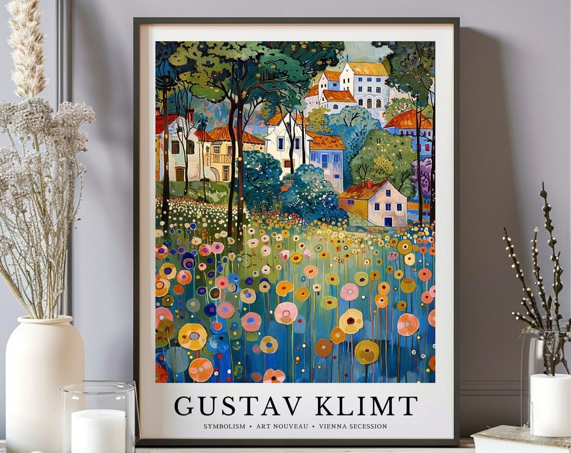 Gustav Klimt Village Landscape Art, Gustav Klimt Poster, Klimt ...