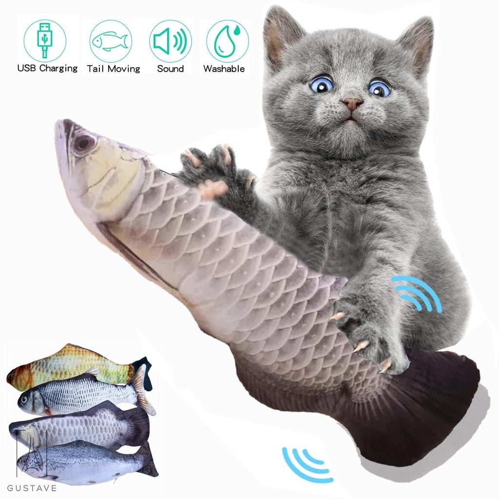Gustave 12" Electric USB Charging Simulation Fish, Realistic Plush ...