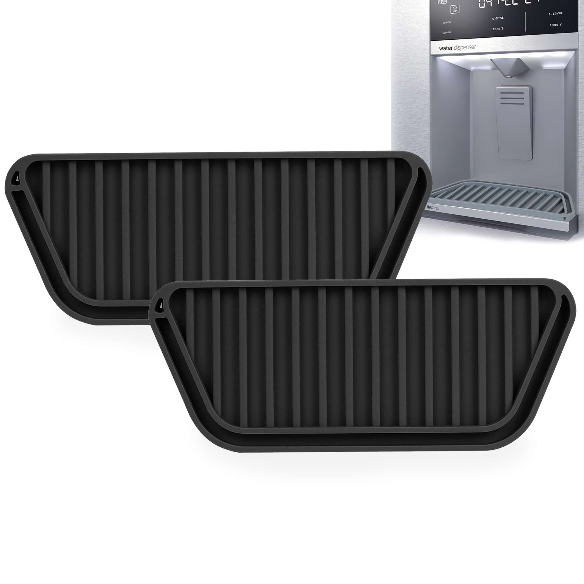 Gustave 2 Pack Silicone Refrigerator Drip Catcher Tray Cuttable Fridge ...