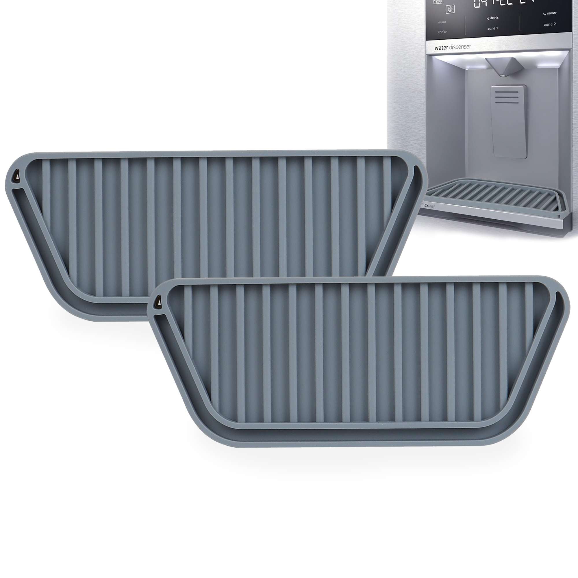 Gustave 2 Pack Silicone Refrigerator Drip Catcher Tray Cuttable Fridge ...
