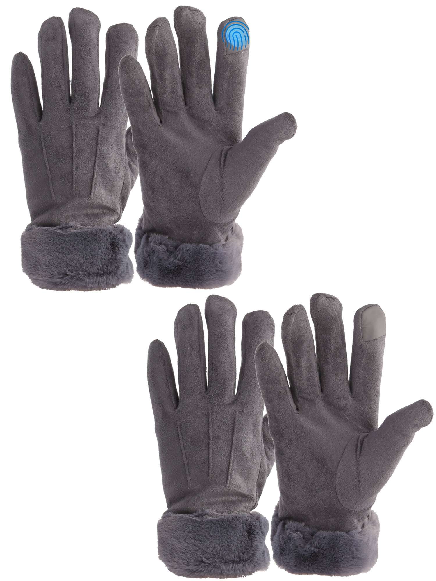 Gustave 2 Pairs Women's Suede Touchscreen Gloves Winter Warm Thermal ...