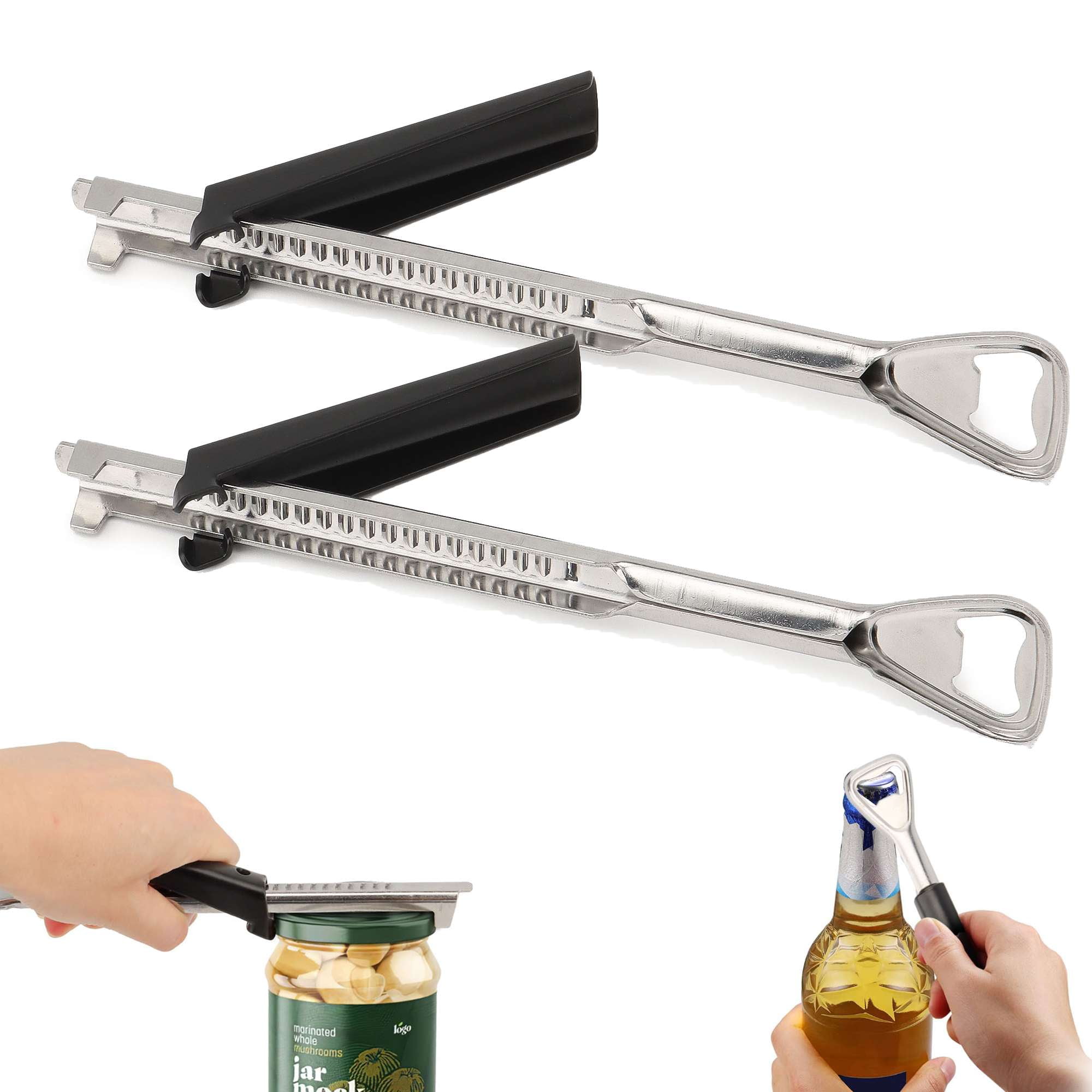 Gustave 2 Pcs Stainless Steel Jar Opener Gripper Adjustable Can ...