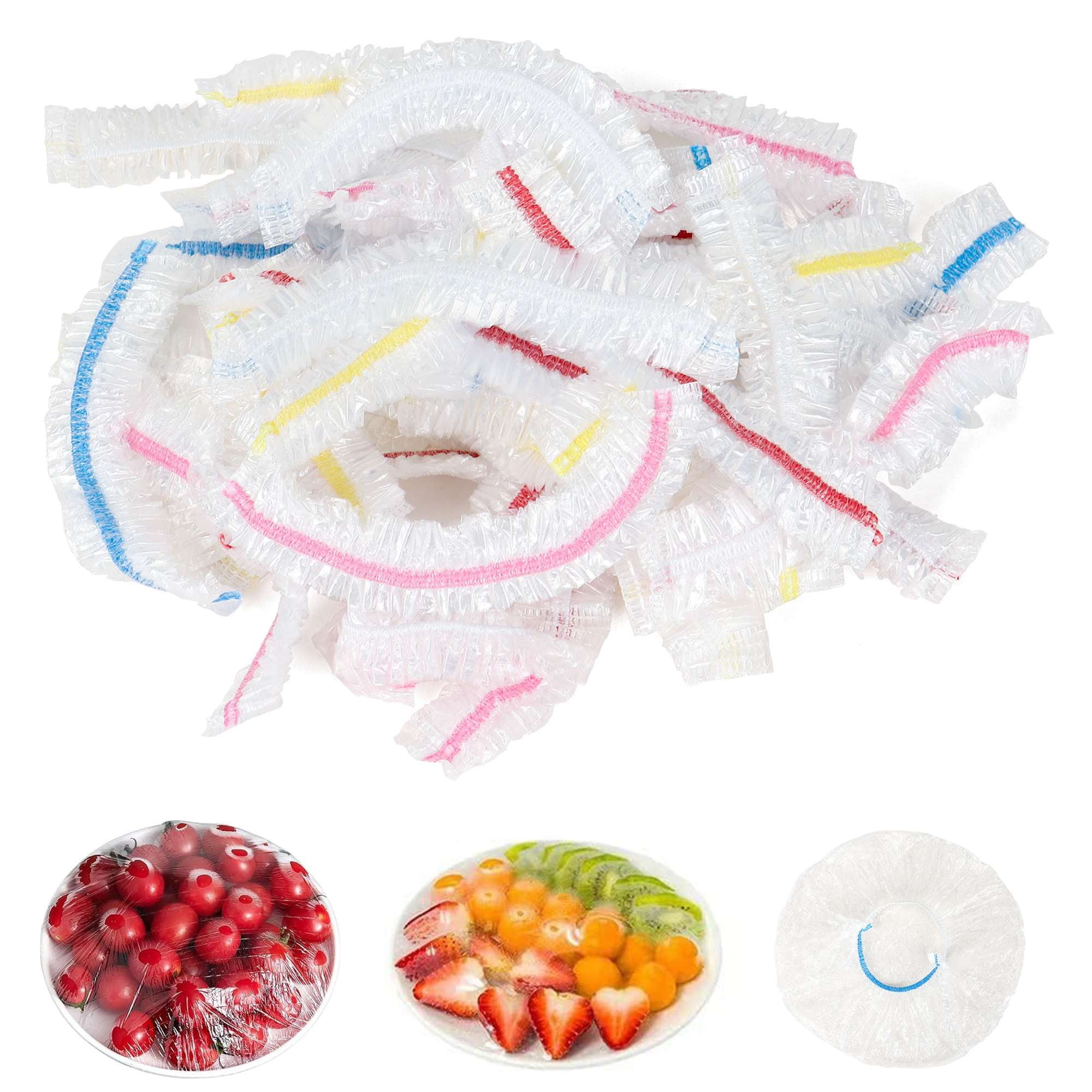 Gustave 200Pcs Elastic Bowl Covers Reusable Plastic Wrap Fresh Keeping ...