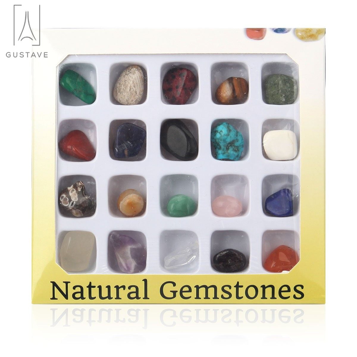 Gustave 20pcs Healing Crystals Natural Gemstones Set Reiki Chakra Stone ...