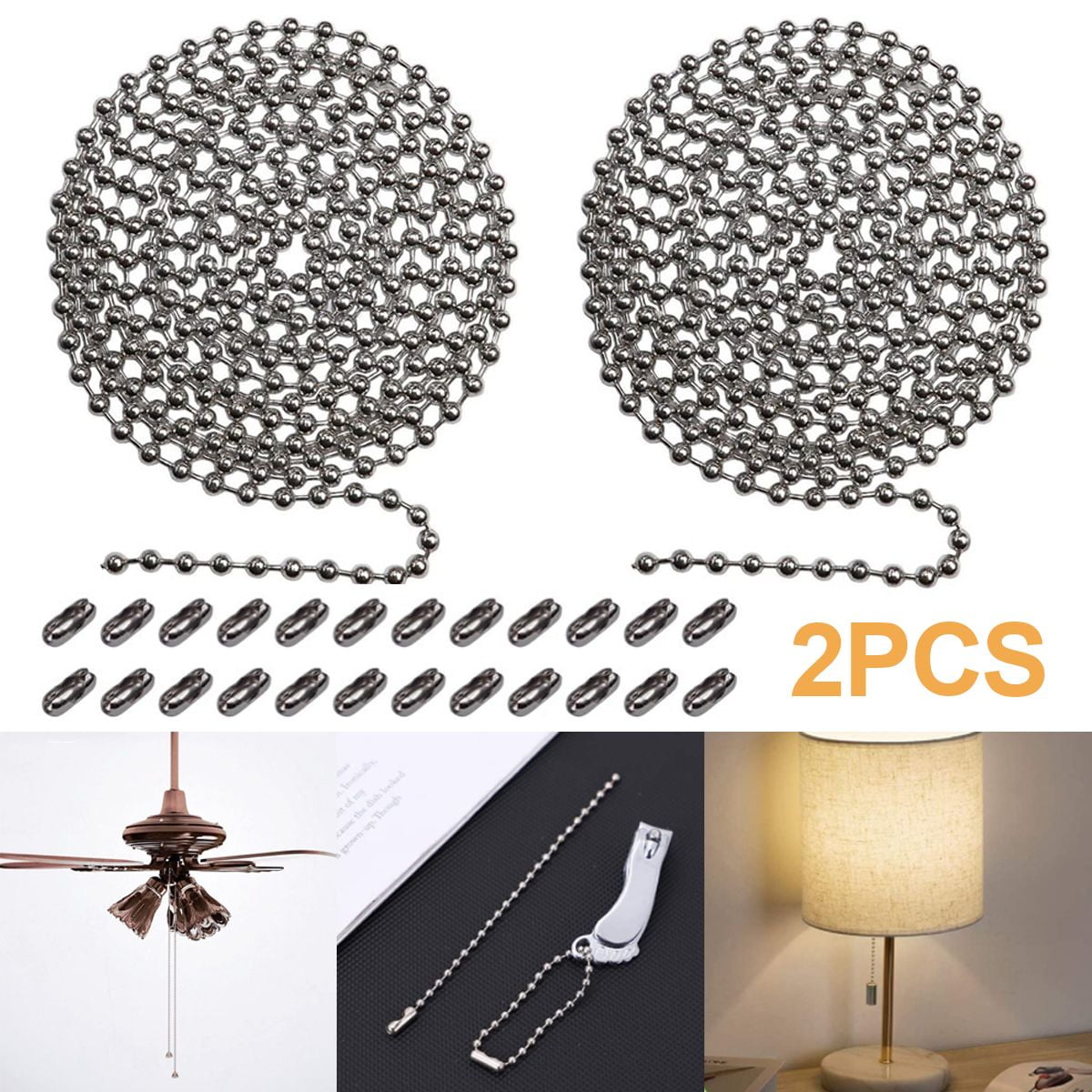 Gustave 2Pcs Beaded Pull Chain Extension for Ceiling Fan or Light, 10 ...