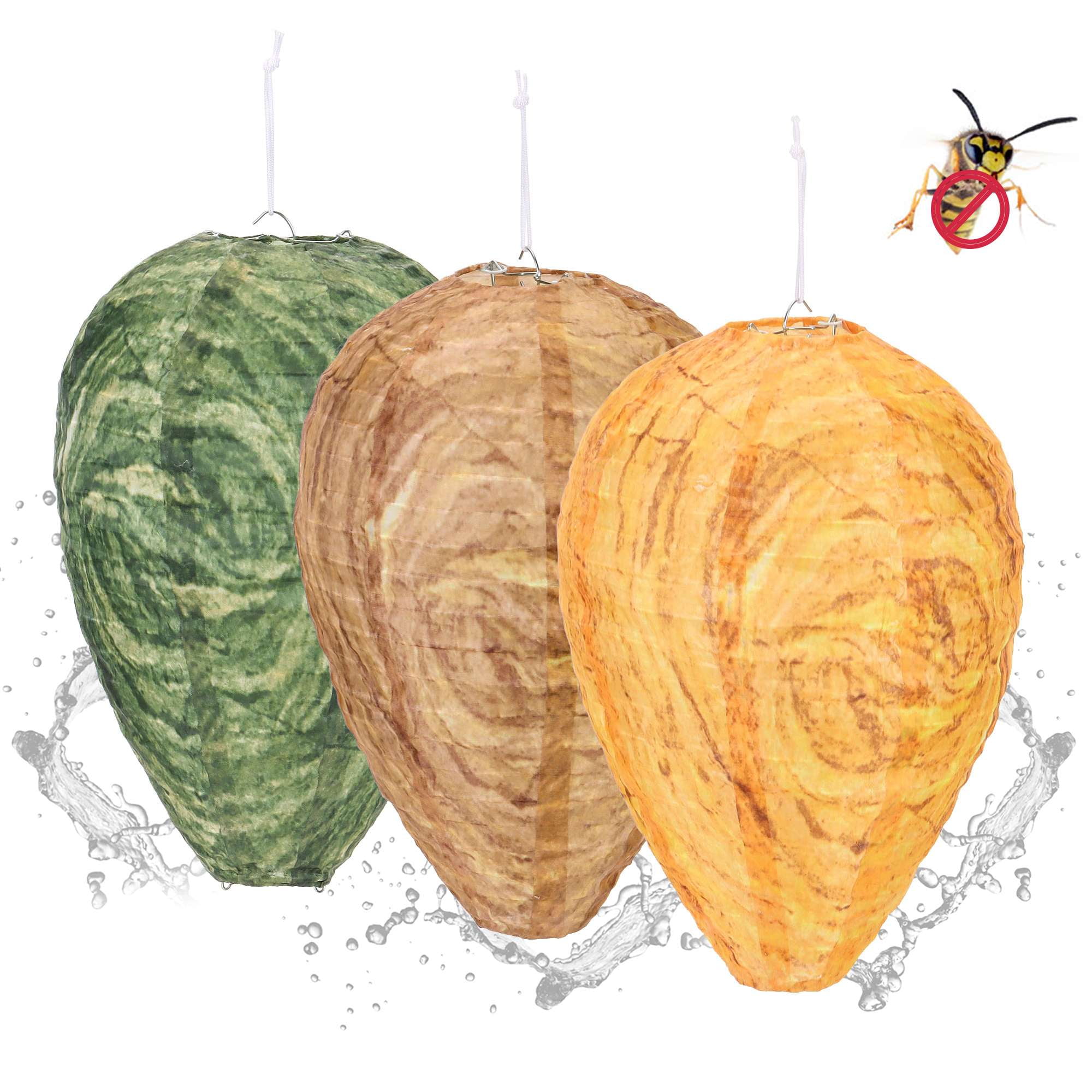 Gustave 3 Pack Fake Wasp Nest Decoy Waterproof Wasp Hornets Deterrent ...
