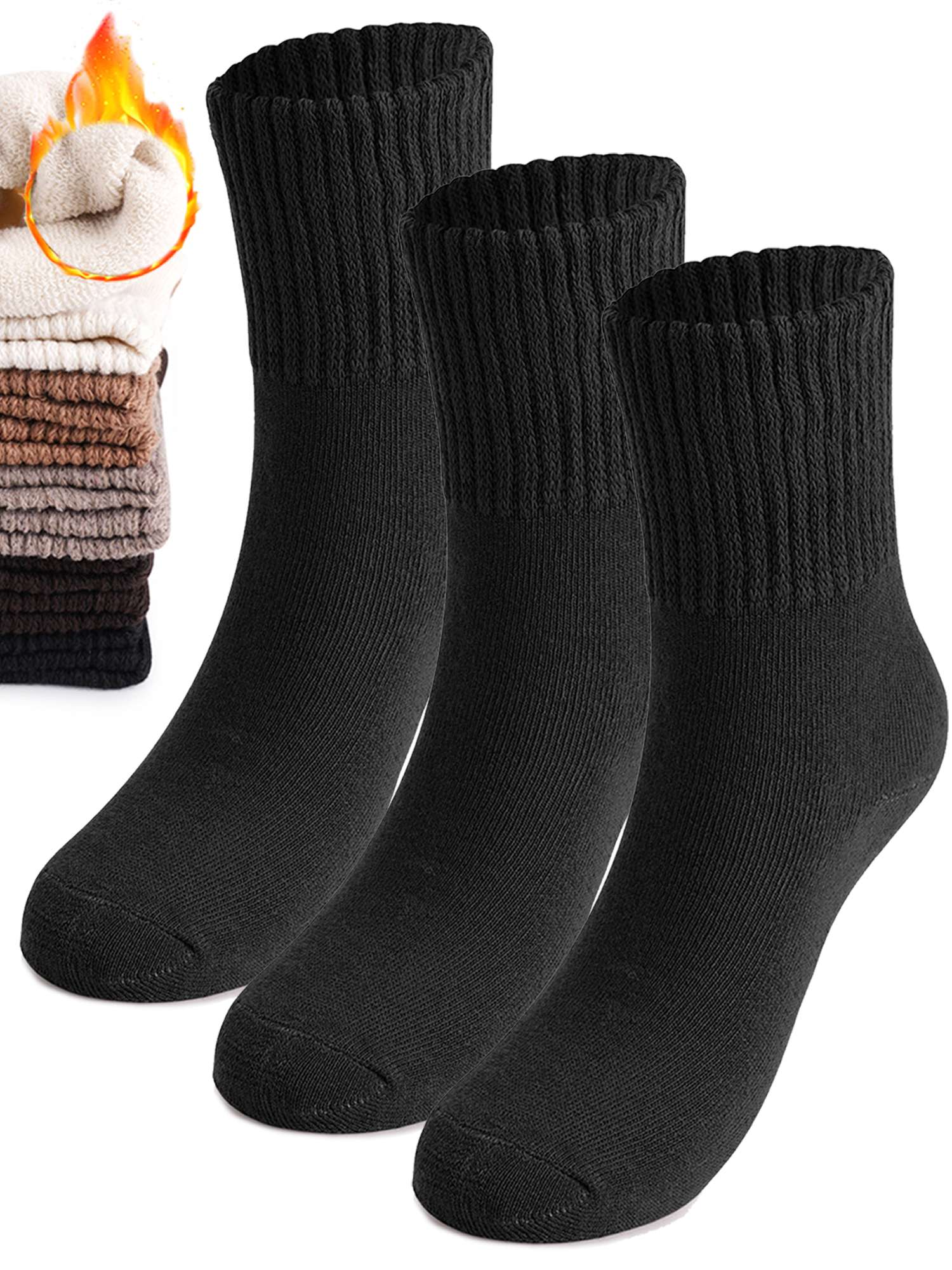Gustave 3 Pairs Winter Boot Socks for Women Thick Warm Knit Socks ...