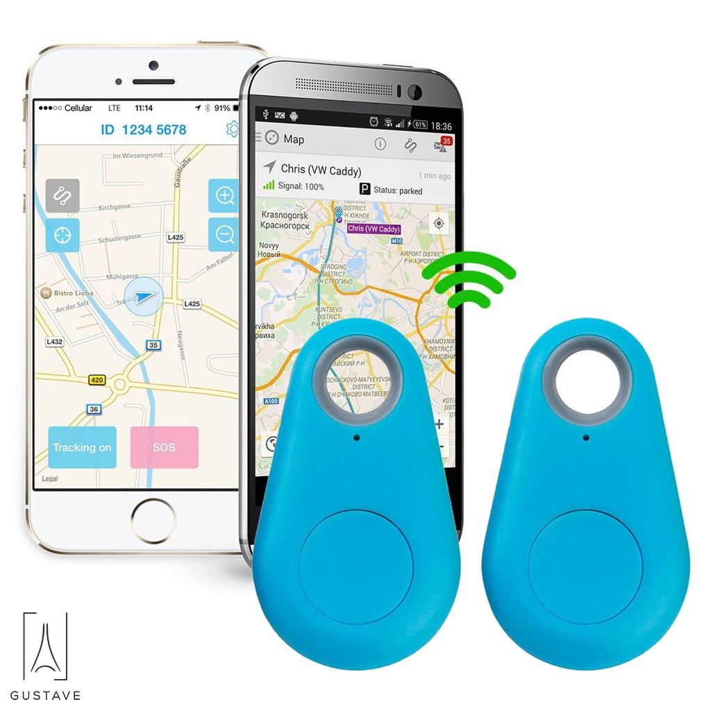 Gustave 3 Piece Smart Bluetooth Tracker GPS Locator Car Key Wallet Pet ...