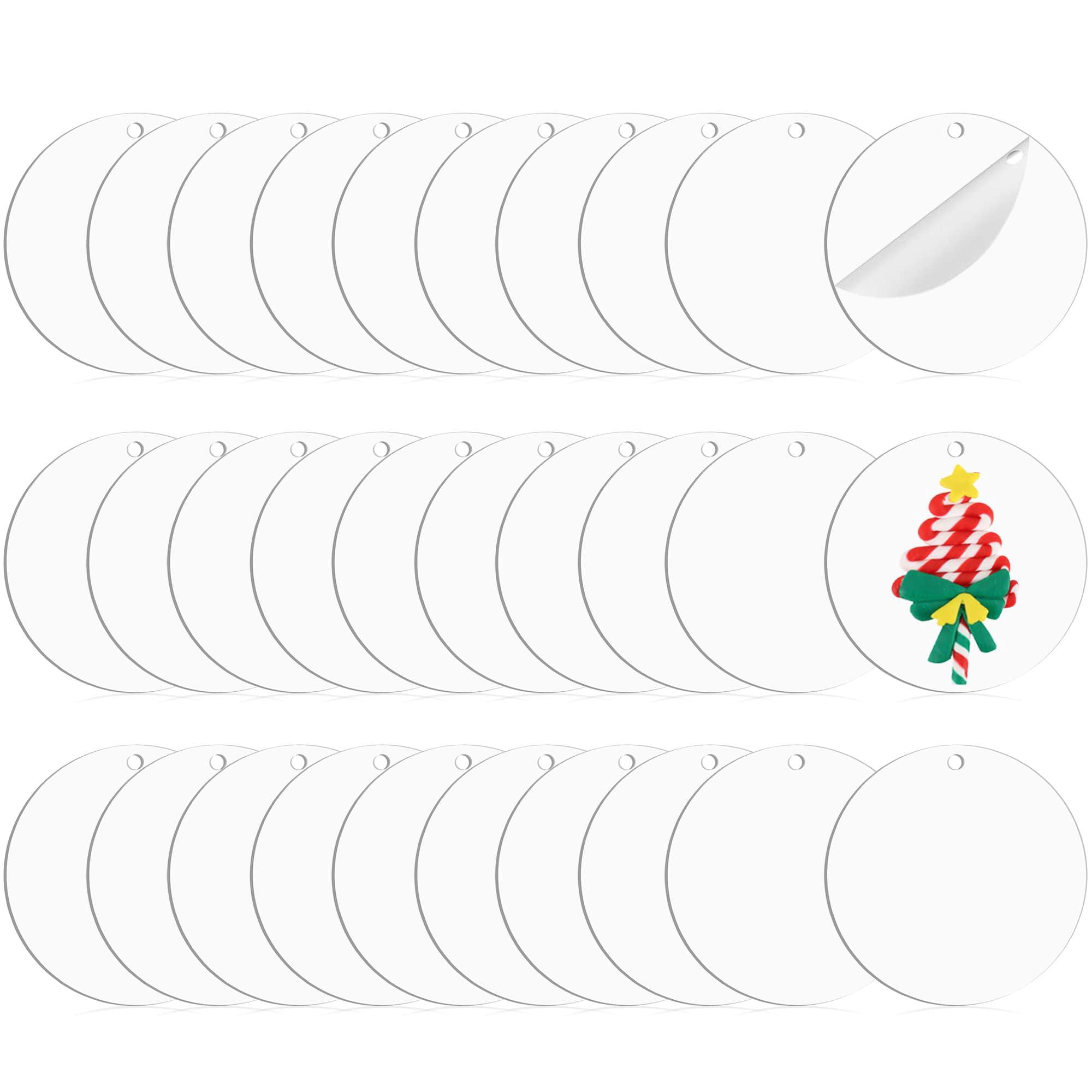 Gustave 30PCS 3 inch Clear Acrylic Ornaments Round Acrylic Discs Blanks ...