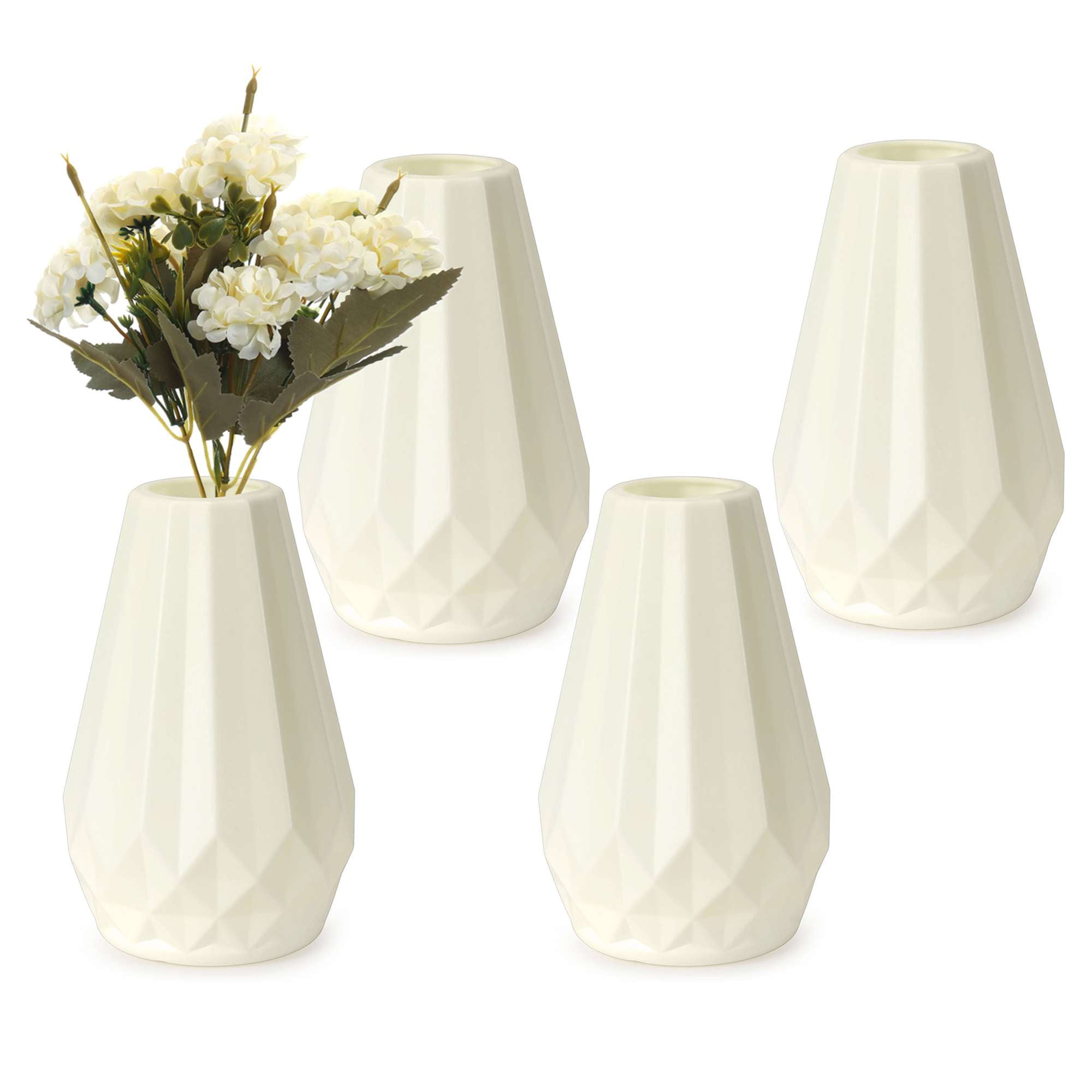 Gustave 4 Pack Plastic Flower Vases Small Unbreakable Bud Vase Set ...