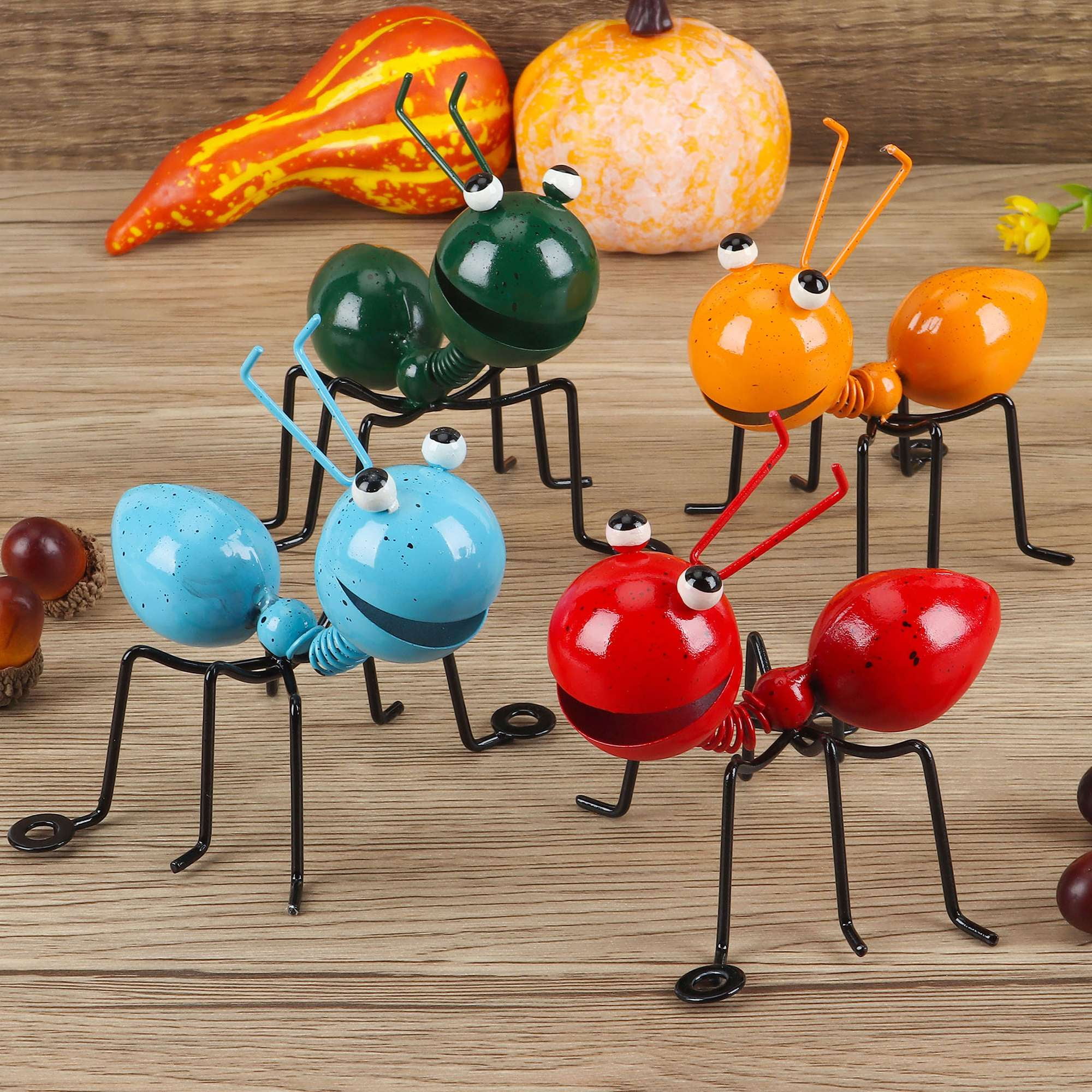 Gustave 4PCS Metal Ant Sculptures Garden Decor 3D Cute Ants Ornament ...