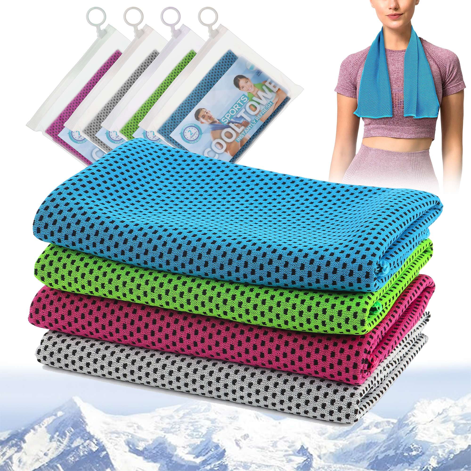 Gustave 4Pcs Cooling Towels Sweat Workout Towel Soft Breathable Chilly ...