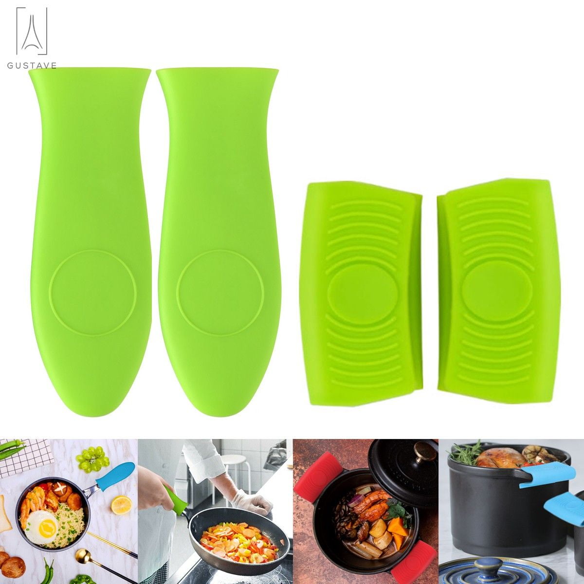 Gustave Silicone Hot Handle Holder, Durable Pot Handle Grip, Skillet ...