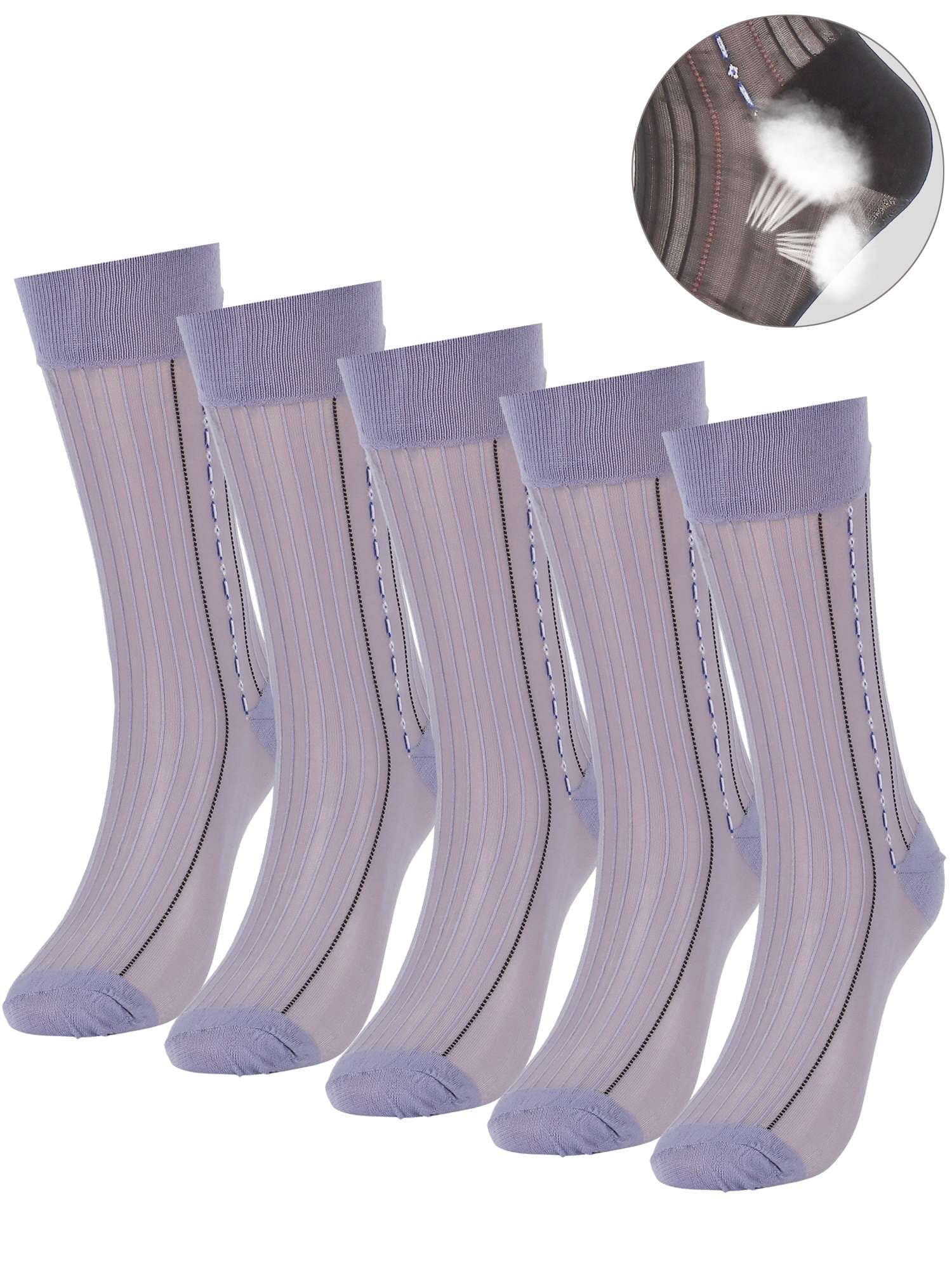 Gustave 5 Pairs Mens Sheer Silk Socks Ultra-Thin Breathable Business ...