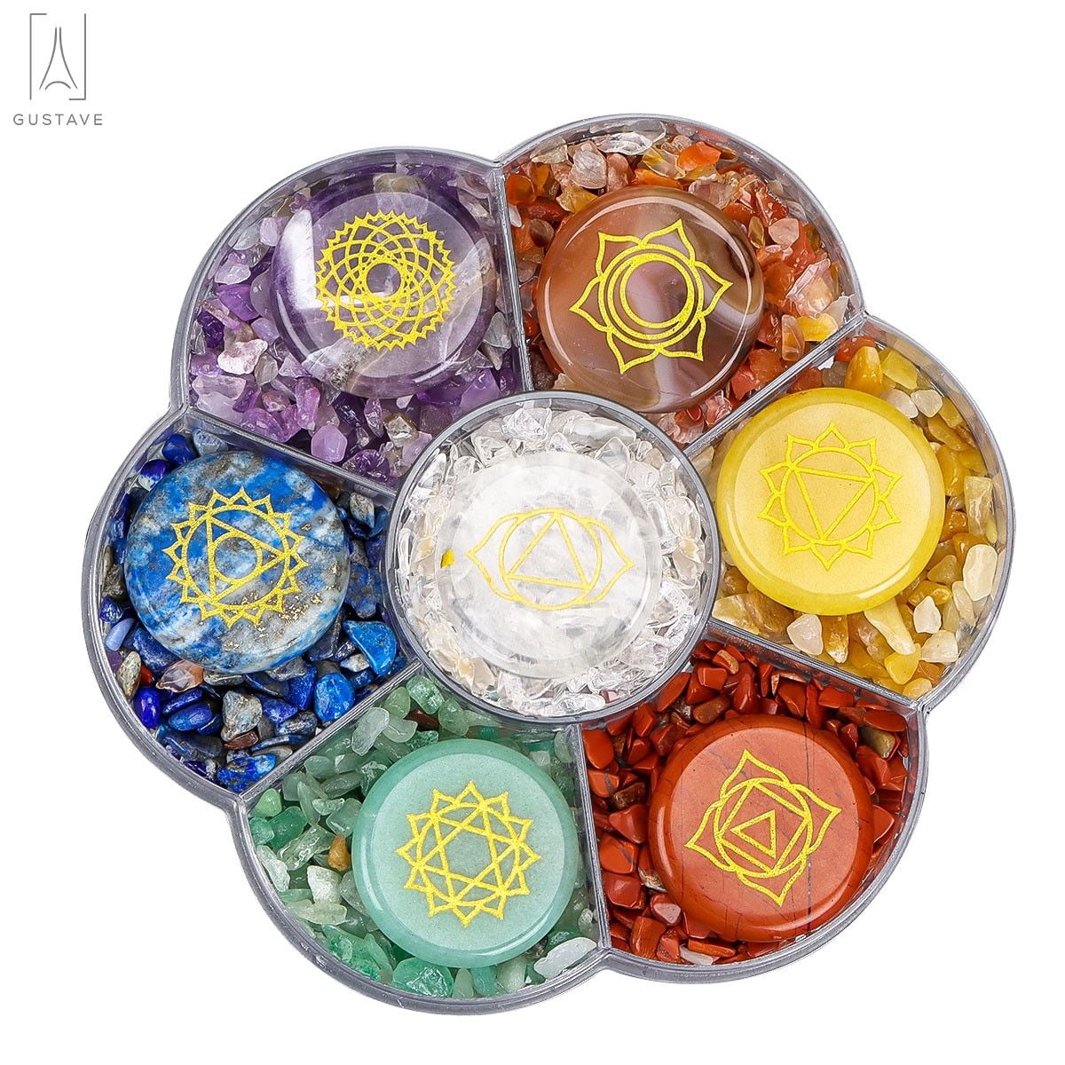 Gustave 7 Chakra Crystal Stones Natural Reiki Healing Gemstones ...