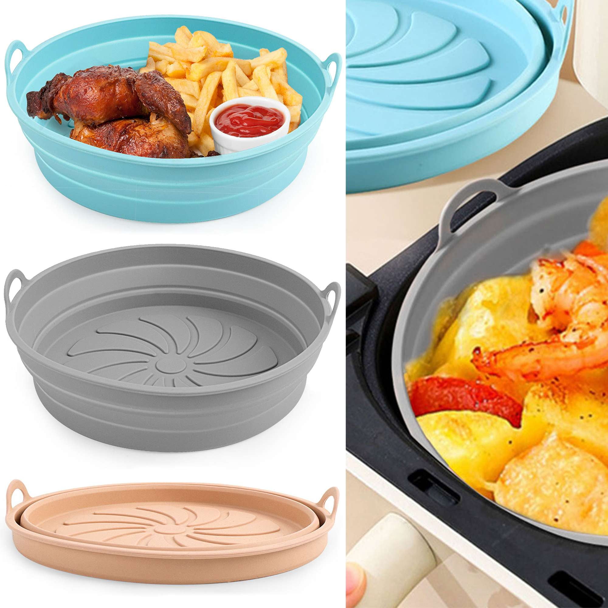 Gustave Air Fryer Silicone Liners Pot Foldable Reusable Airfryer Round ...