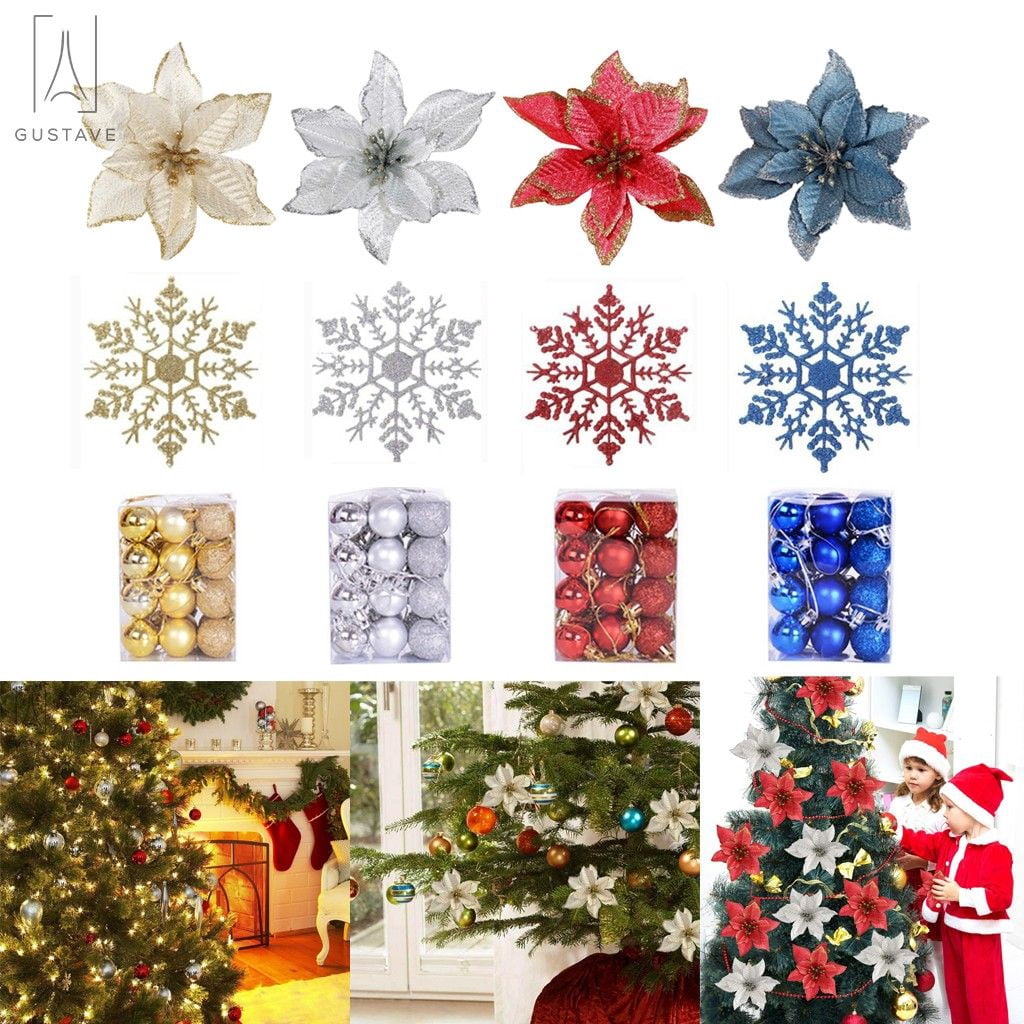Gustave Christmas Balls Flowers Snowflake Christmas Tree Ornaments ...