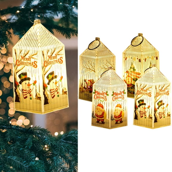 Black Santa Christmas Snow Globes Lantern with 8 Musics Lighted & Timer ...