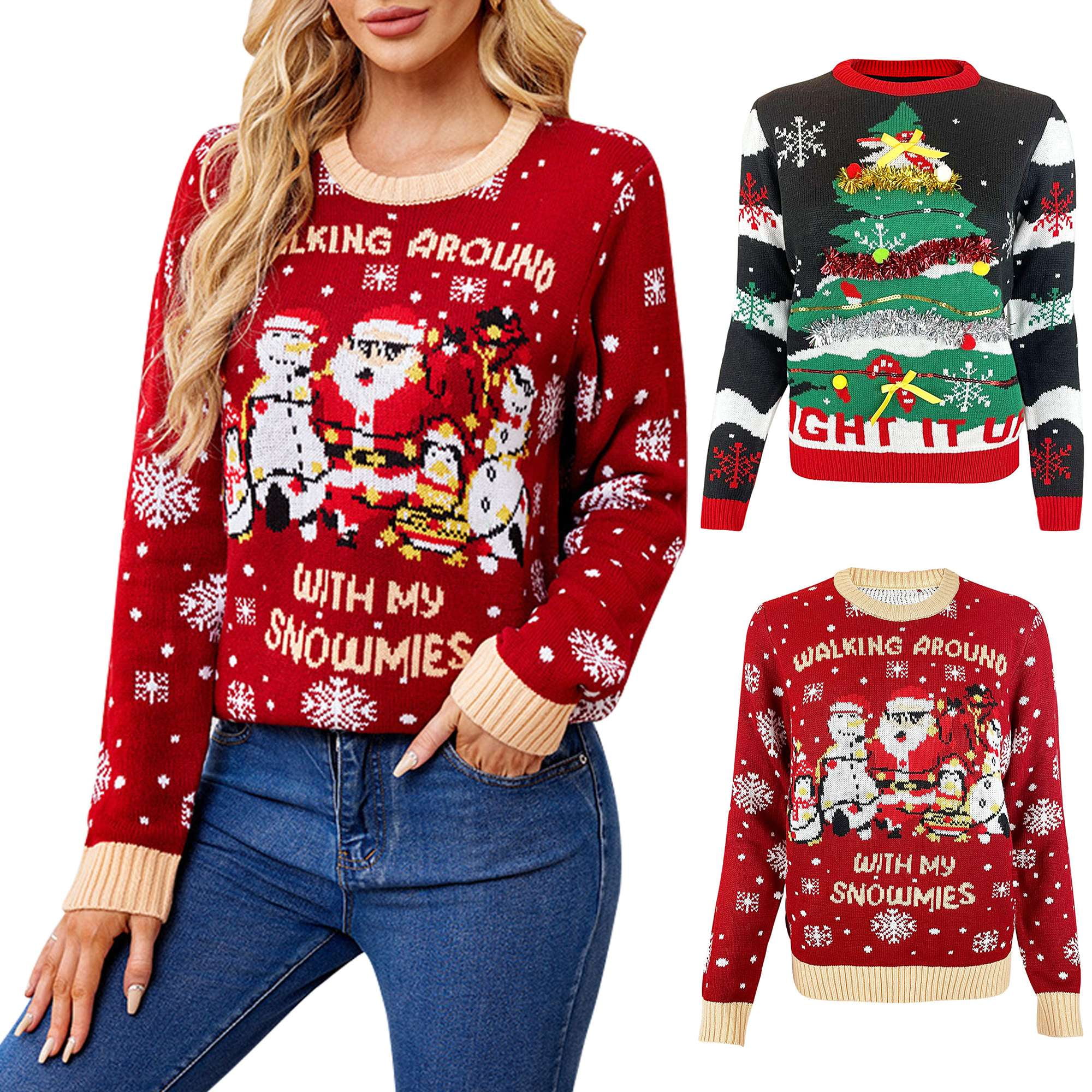Gustave Christmas Sweater for Women Ugly Xmas Sweaters Funny Santa ...