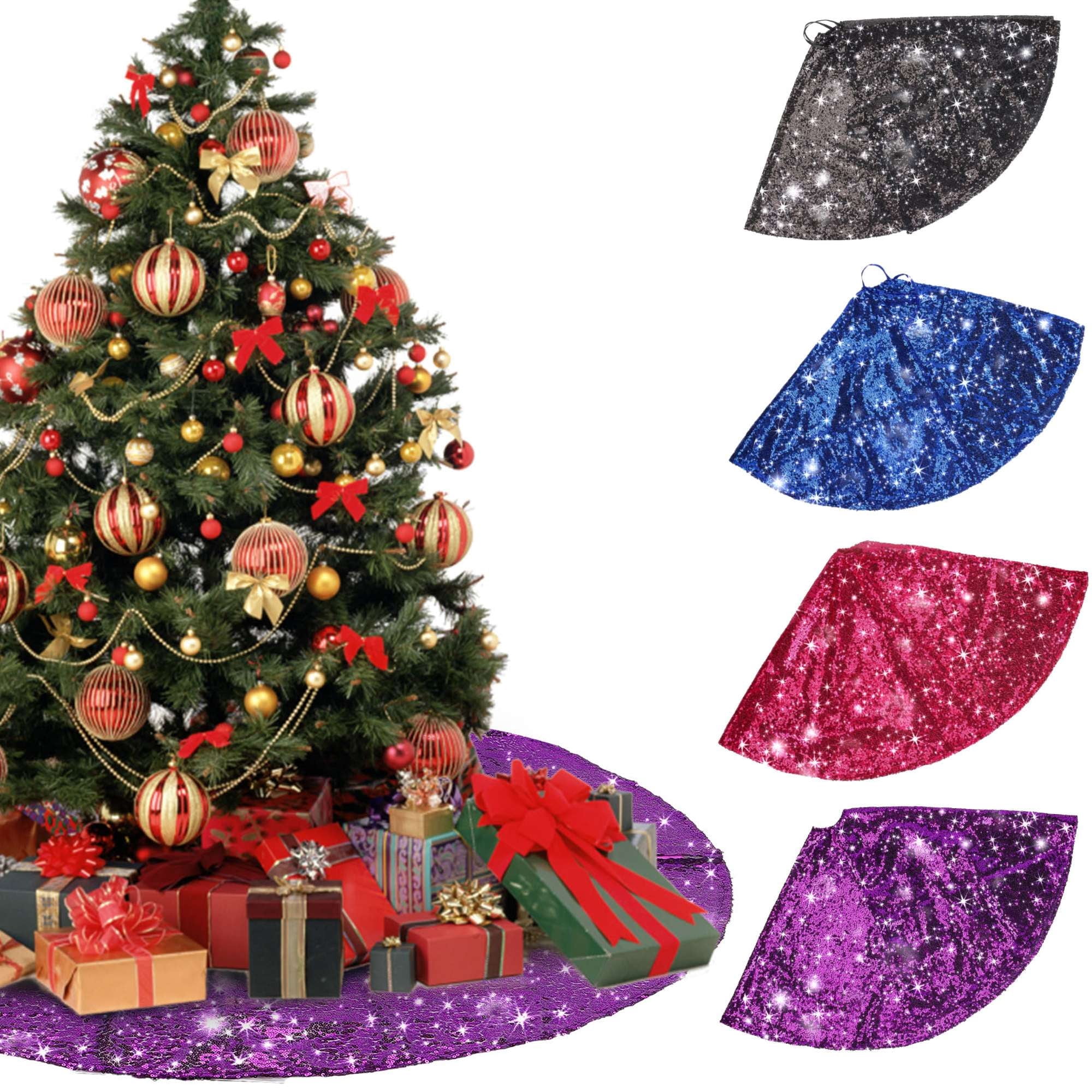 Gustave Christmas Tree Skirt 35.4 Inch Sequin Glitter Xmas Tree Skirts ...