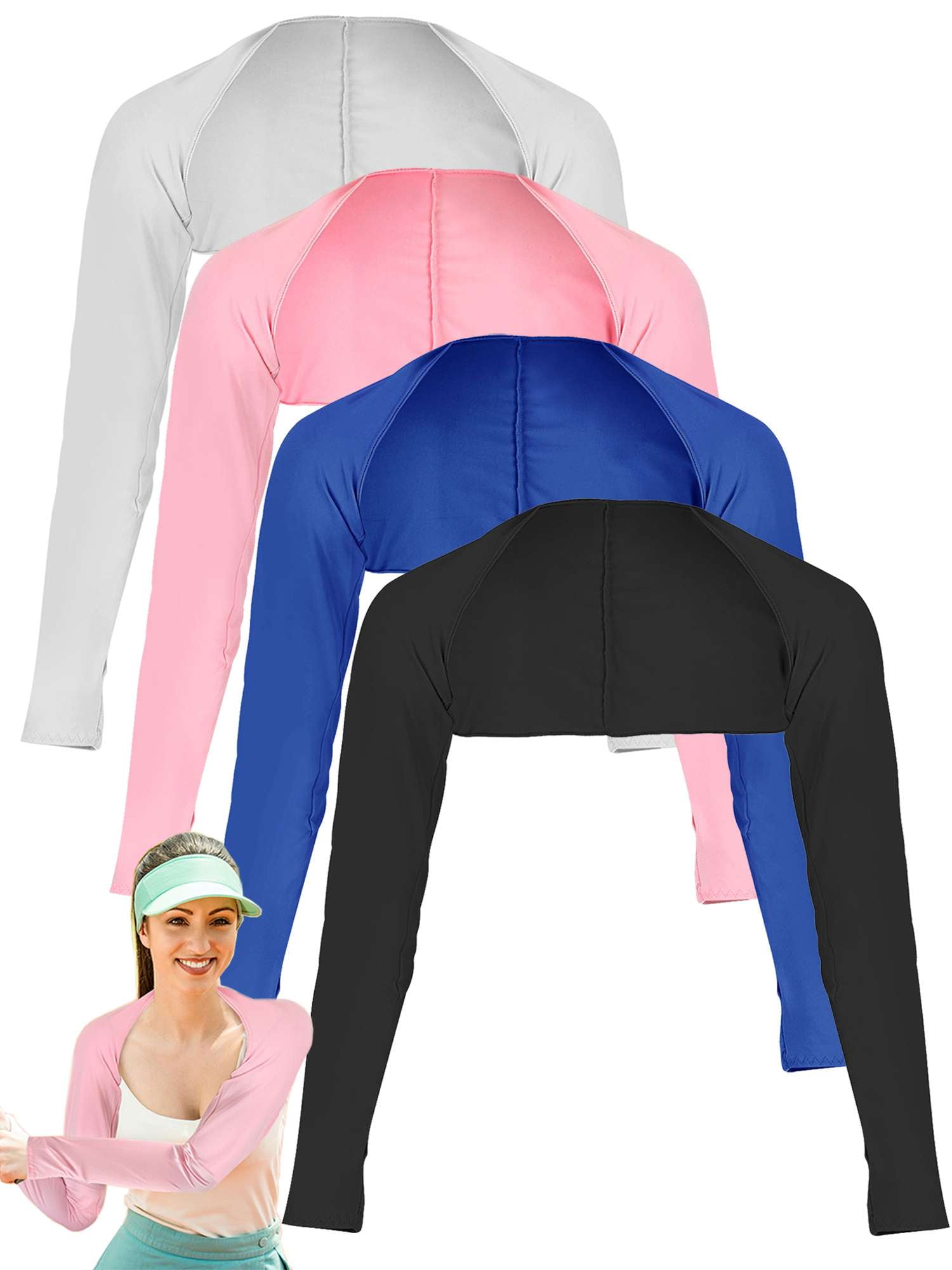 Gustave Cooling Shawl Arm Sleeves with Finger Holes for Women Anti-UV ...