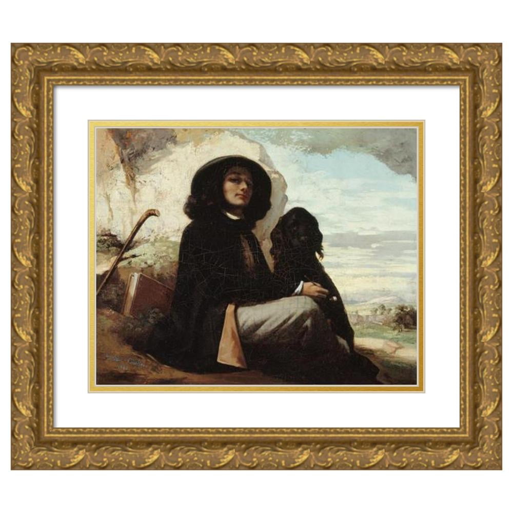 Gustave Courbet 14x12 Gold Ornate Wood Frame and Double Matted Museum ...