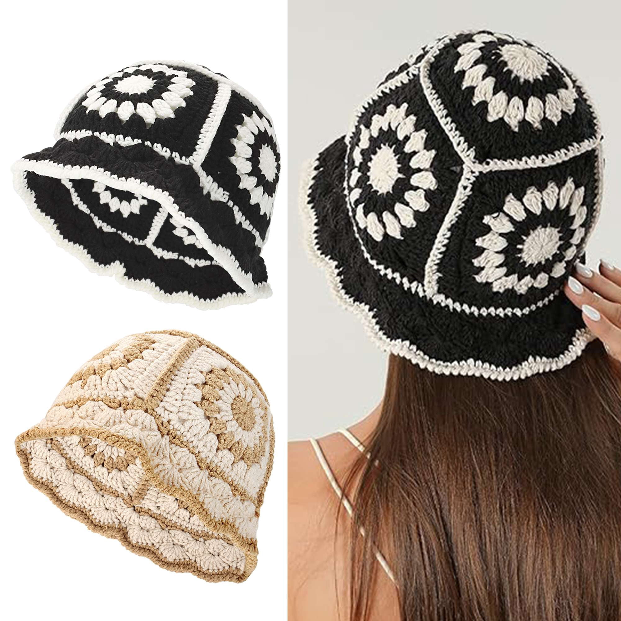 Gustave Crochet Bucket Hat for Women Knitted Handmade Beanies Cap Boho ...