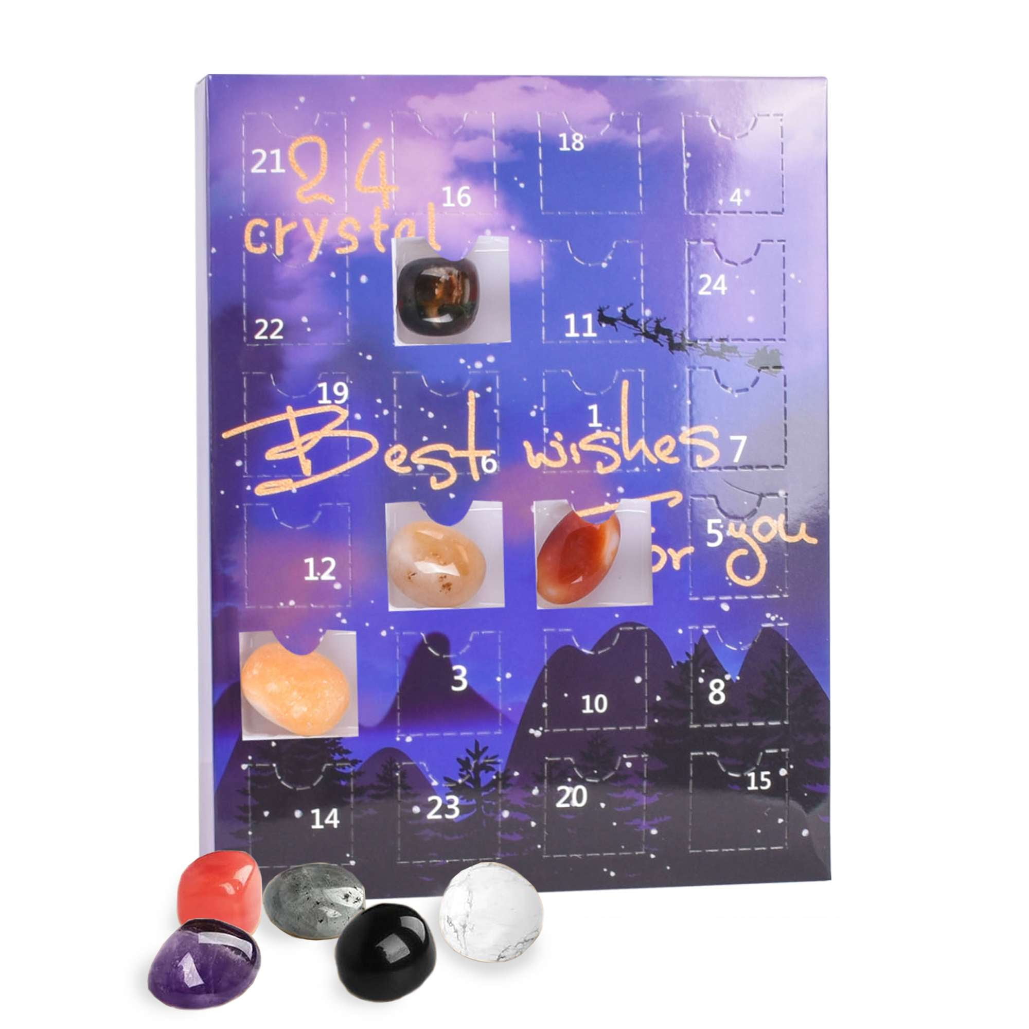 Gustave Crystal Advent Calendar 2024, 24 Days Natural Healing Crystal ...