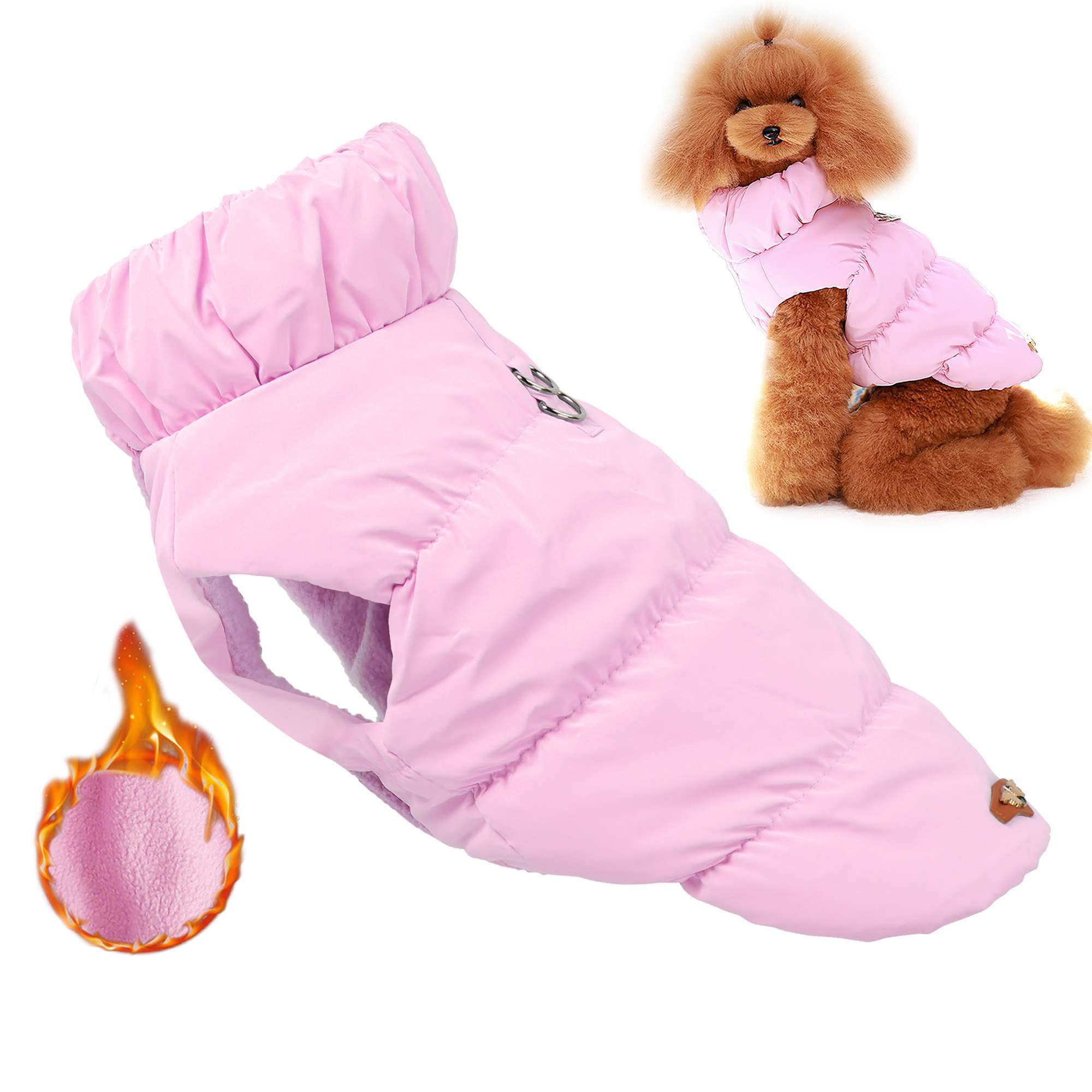 Gustave Dog Coat Jacket Fleece Lined Warm High Collar Dog Vest Coats ...