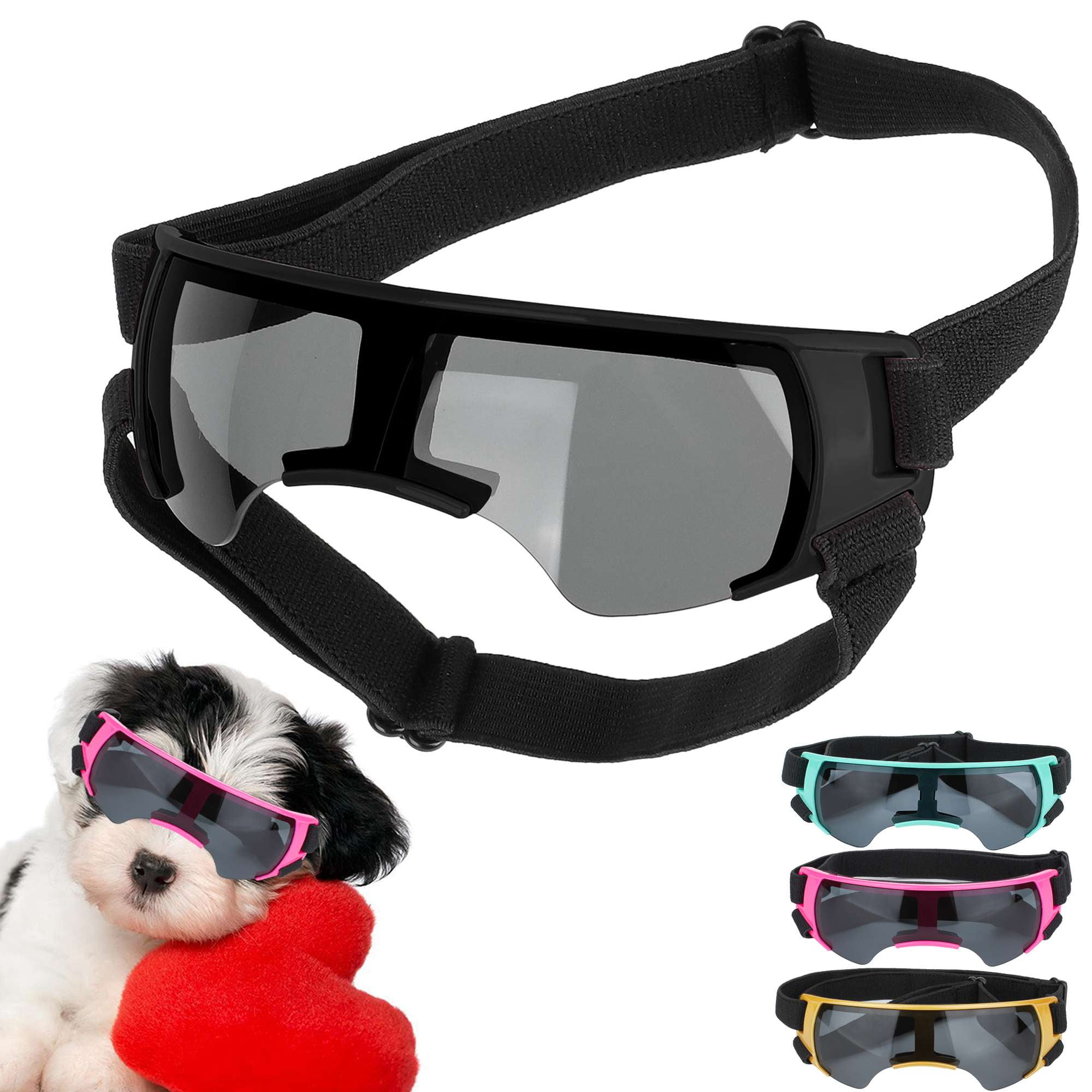Gustave Dog Goggles Sunglasses UV Protection for Small Medium Breed, Outdoor Windproof ...