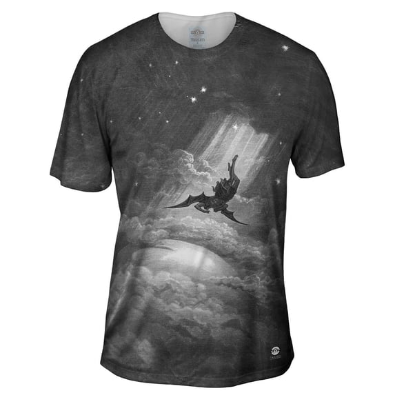Gustave Dore - Paradise Lost Fall to Earth 1866 Mens T-Shirt All Over ...