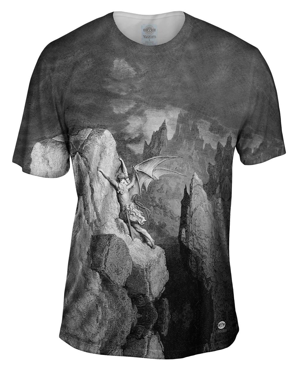 Gustave Dore - Satan_ _s Flight Through Chaos 1868 Mens T-Shirt All ...