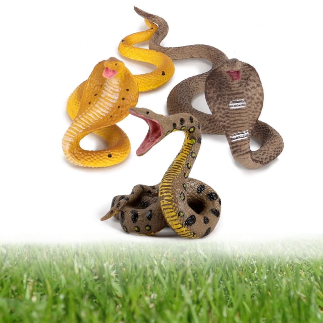 Gustave Fake Realistic Snake Toys Scary Snake Figure Lifelike Cobra ...