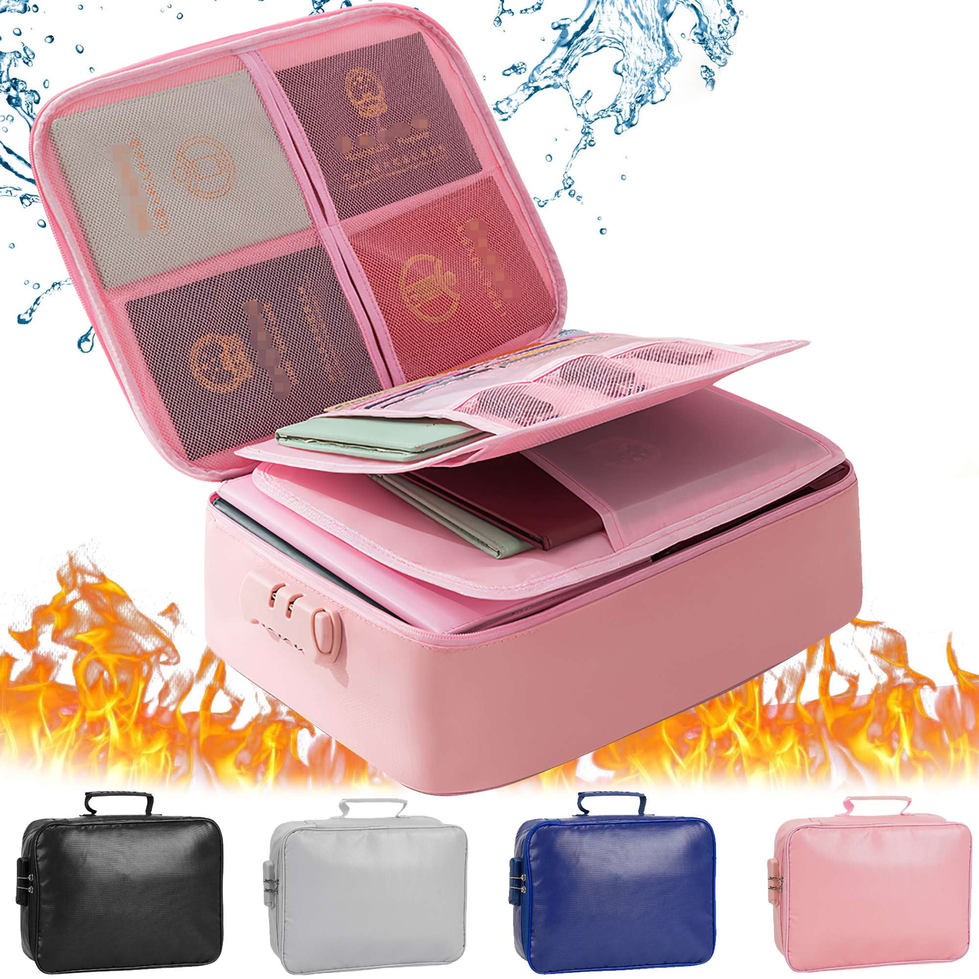 Gustave Fireproof Document Bag with Lock, Portable Fire and Waterproof ...