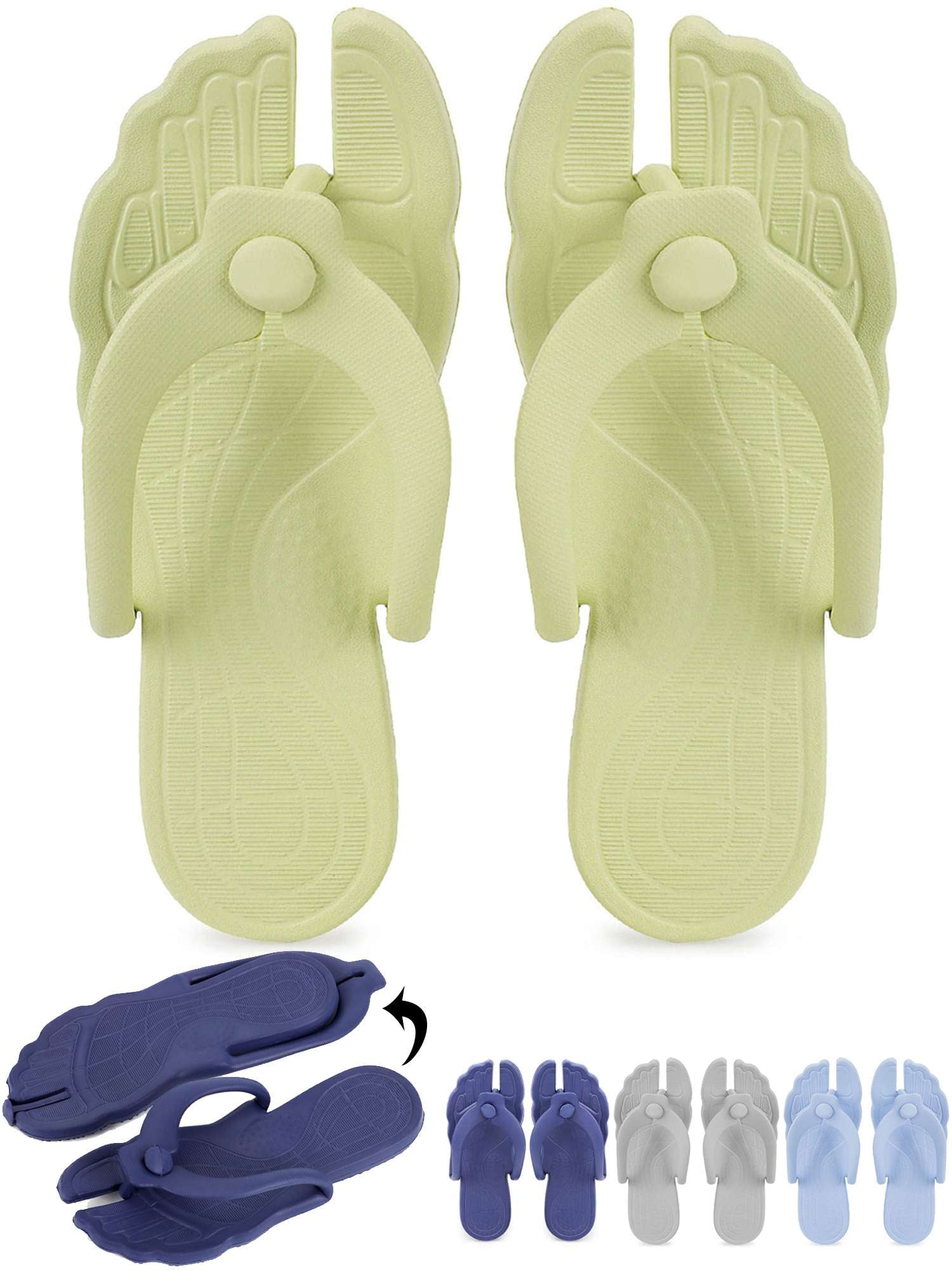 Gustave Travel Slippers Flip Flops for Women Men Foldable Non-Slip ...