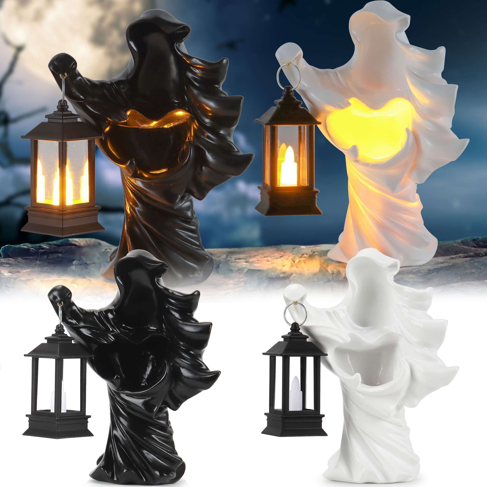 Gustave Halloween Hell Messenger Lantern Faceless Witch Resin Sculpture ...