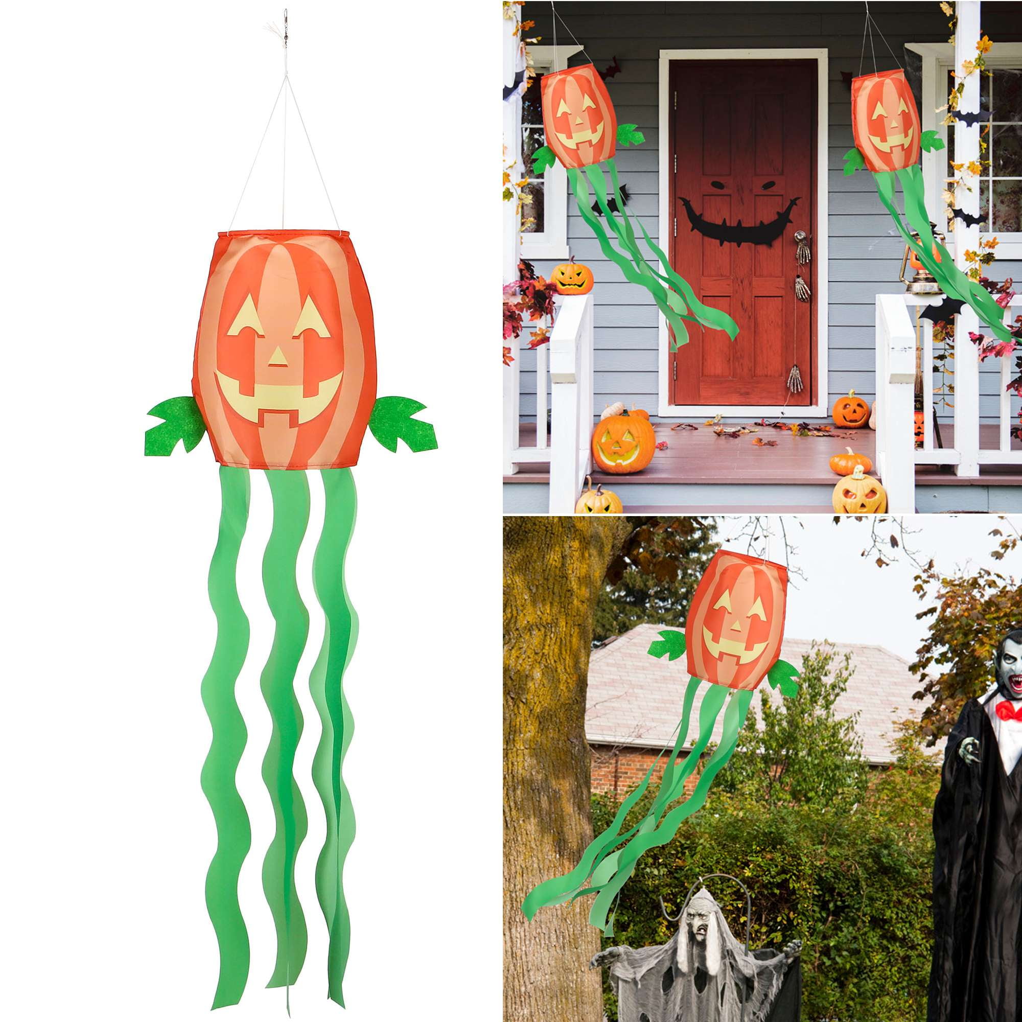 Gustave Halloween Pumpkin Windsock Flag Durable 3D Hanging Wind Socks ...