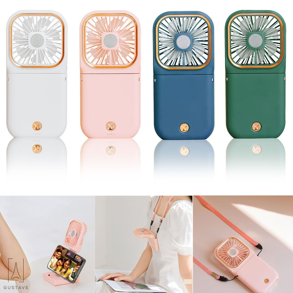 Gustave Handheld Fan Mini Pocket Personal Portable Fan 3 Speed ...