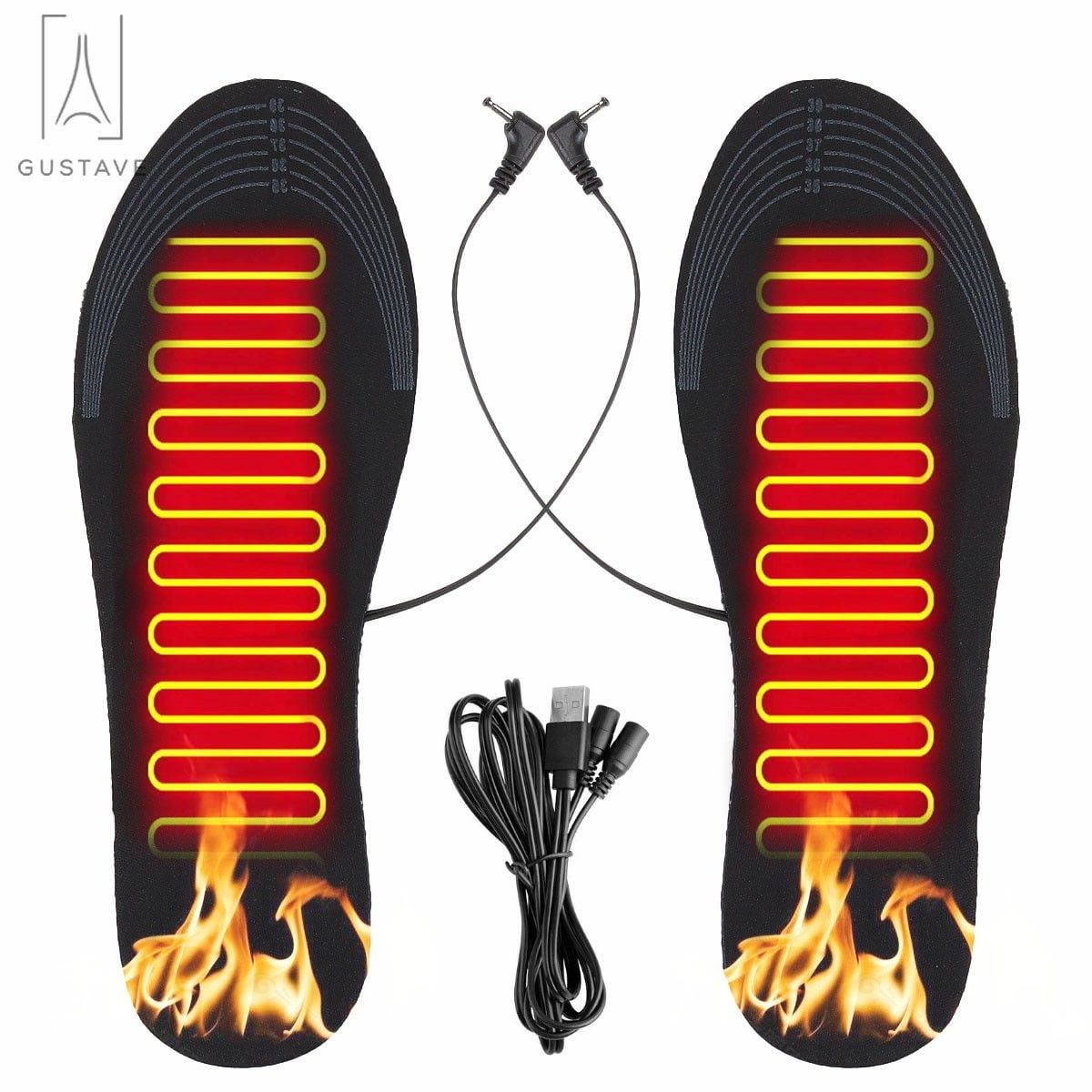 Gustave Heated Insoles, USB Heated Shoes Pad, Winter Insole Foot ...