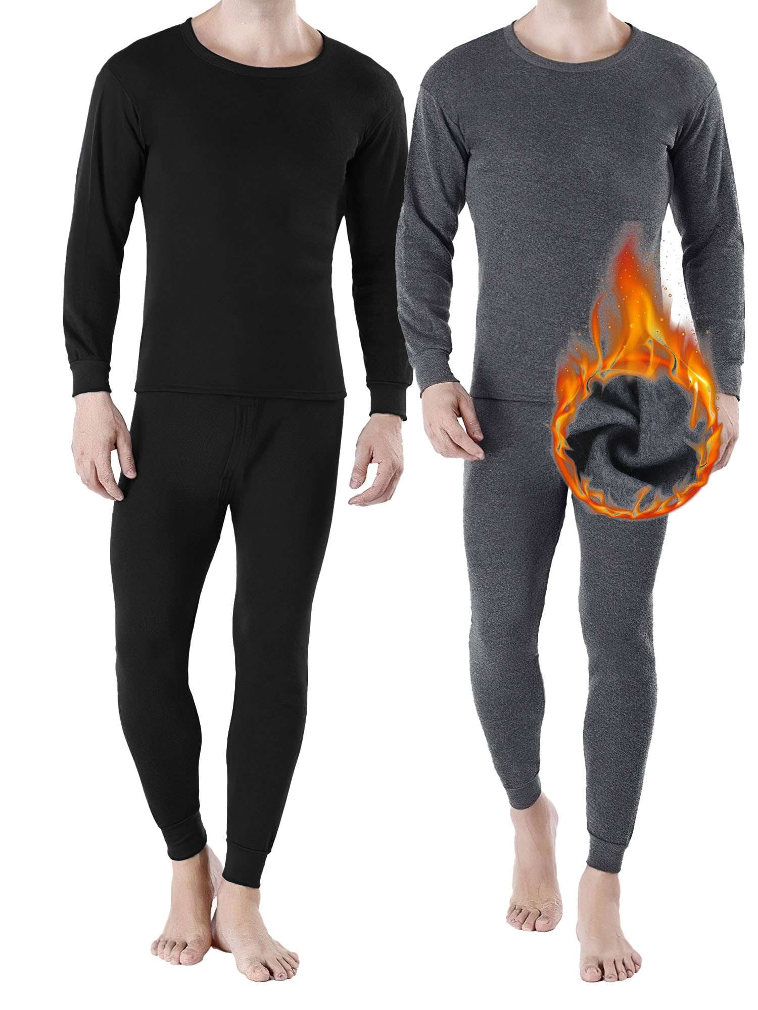 Gustave Long Johns Thermal Underwear Set for Men Winter Soft Warm Fleece Lined Base Layer Top ...