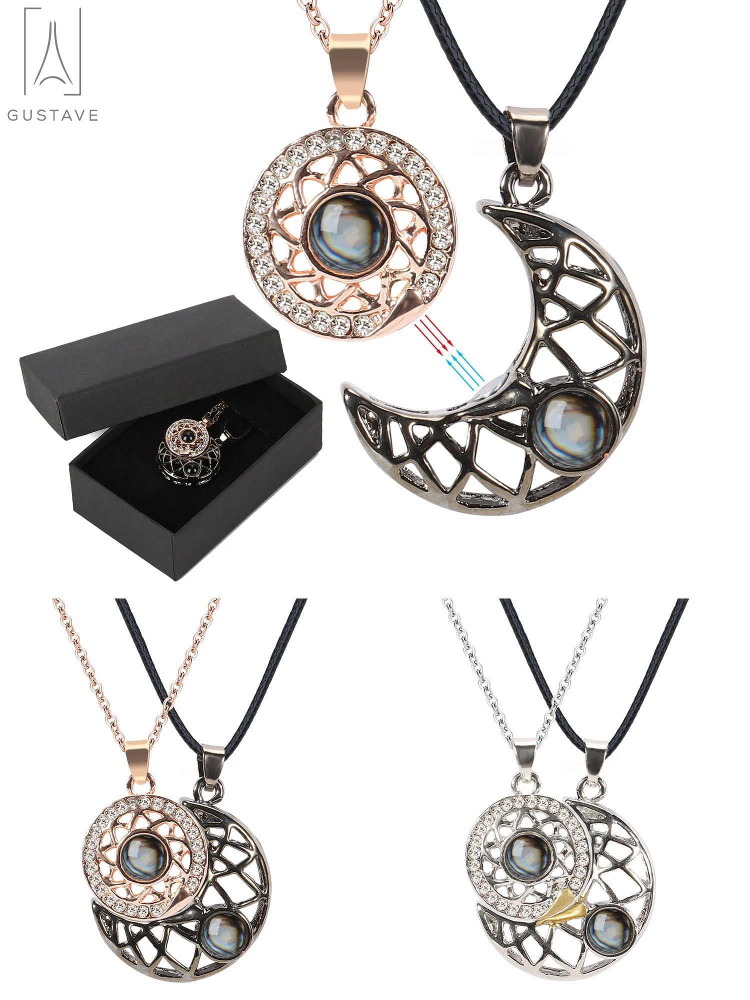 Gustave Magnetic Couple Pendant Necklace for Him and Her, Sun Moon I ...