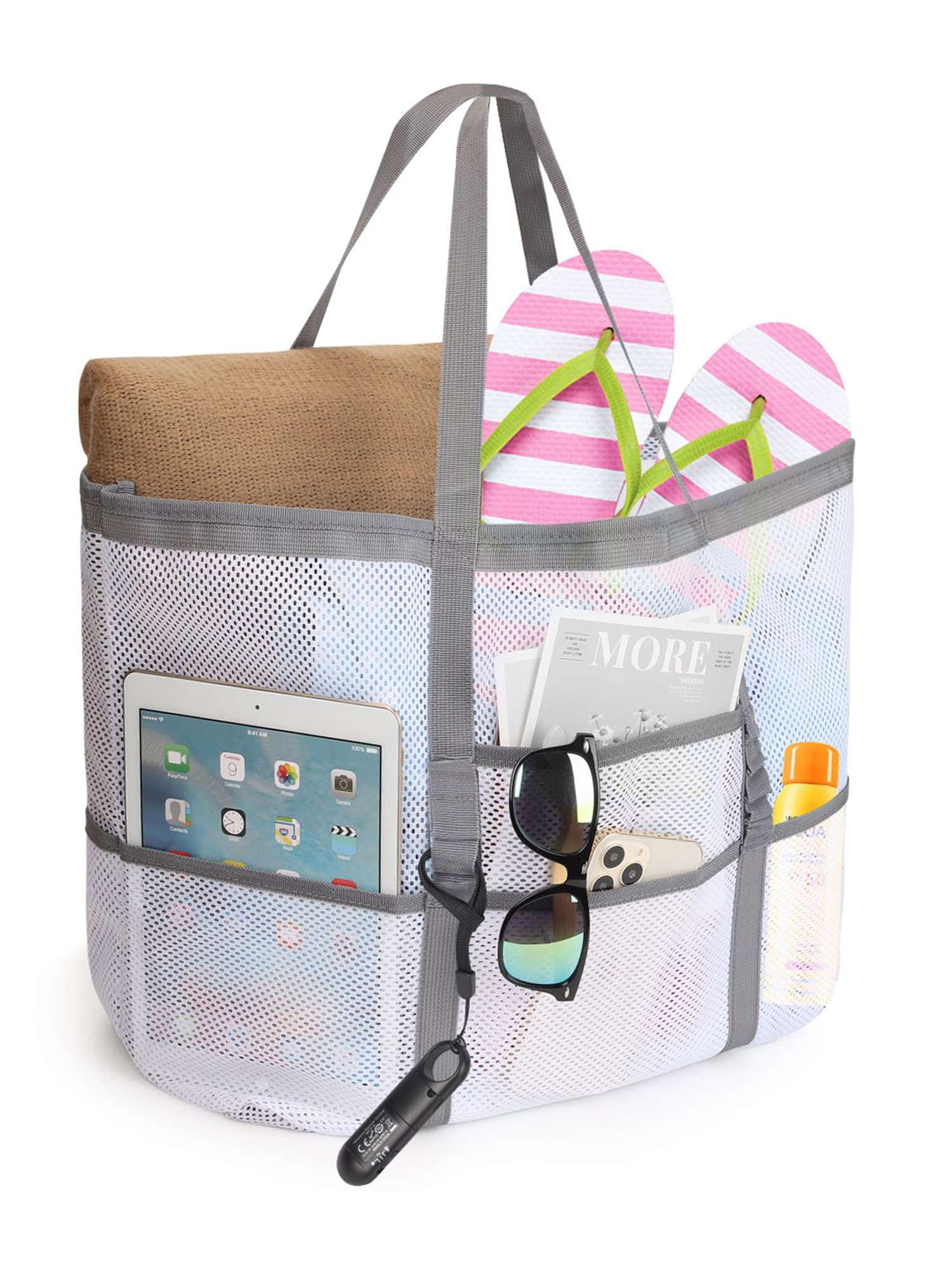 Gustave Mesh Beach Tote Bag Large Shoulder Handbag for Women, Foldable ...