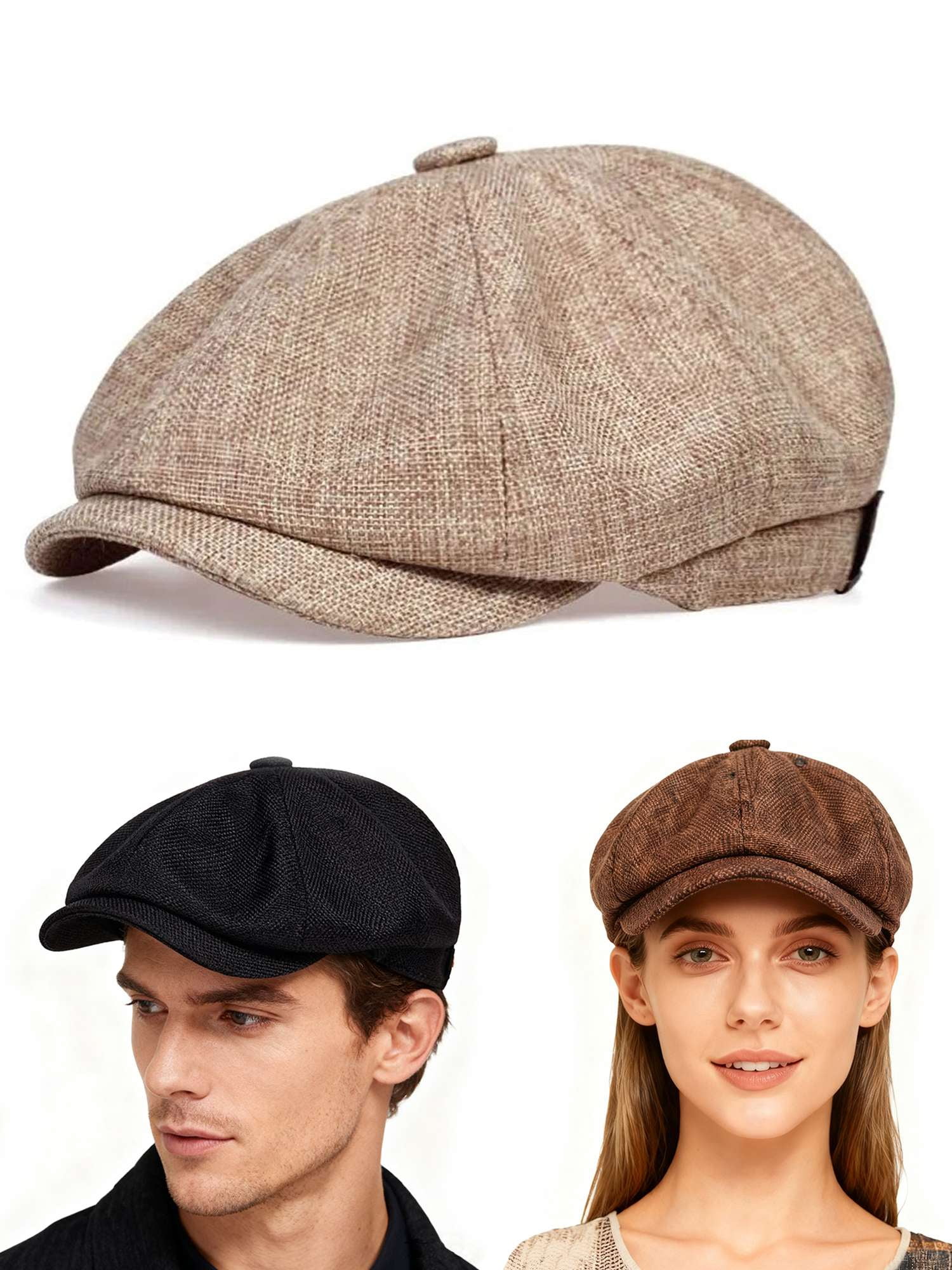 Gustave Newsboy Hats for Men Women Flat Cap Classic Vintage Soft Gatsby ...