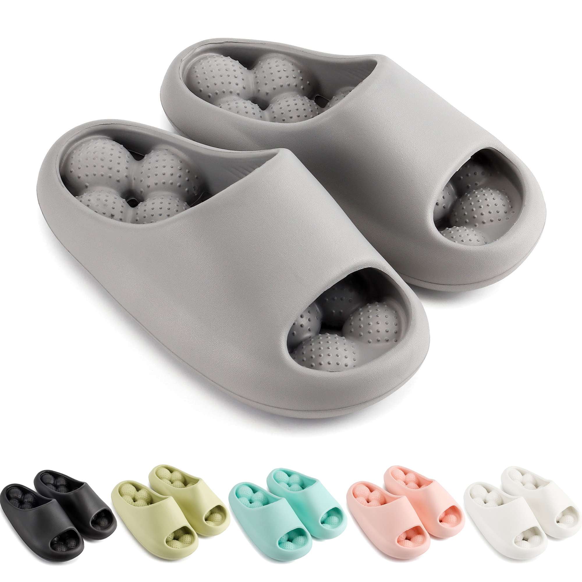 Gustave Non Slip House Slippers Shower Shoes for Women Men, Open Toe ...
